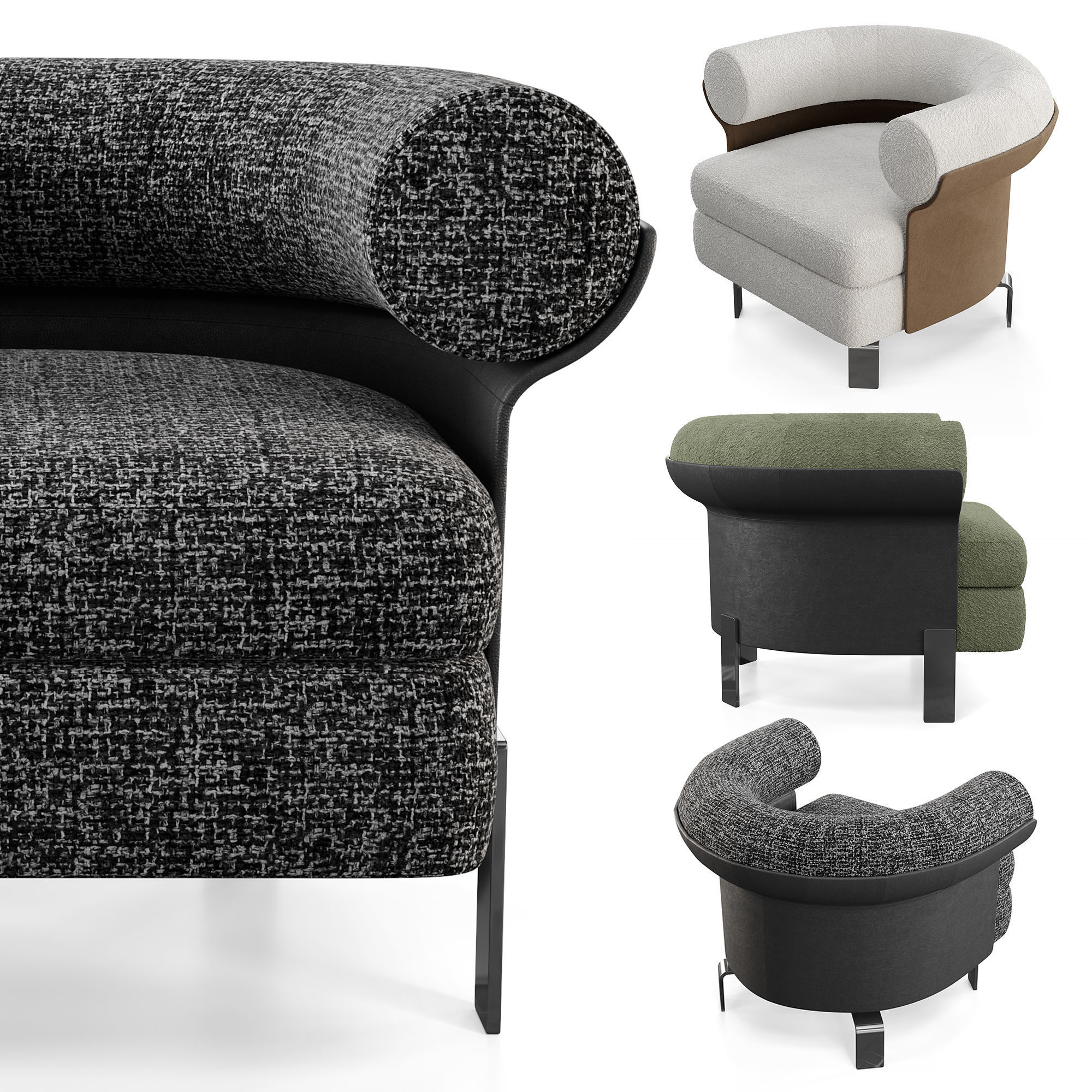 3D model Mattia Armchair By Minotti VR / AR / low-poly | CGTrader