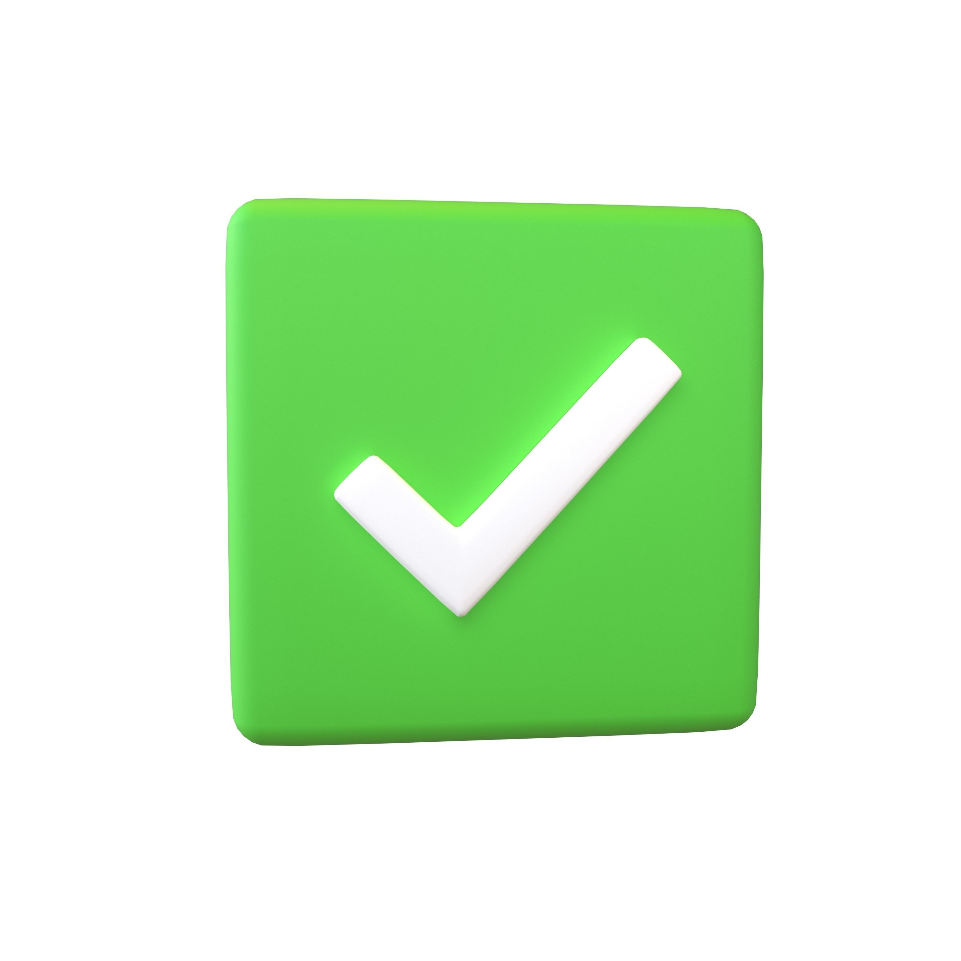 3D model Tick Icon Box V1 001 VR / AR / low-poly | CGTrader