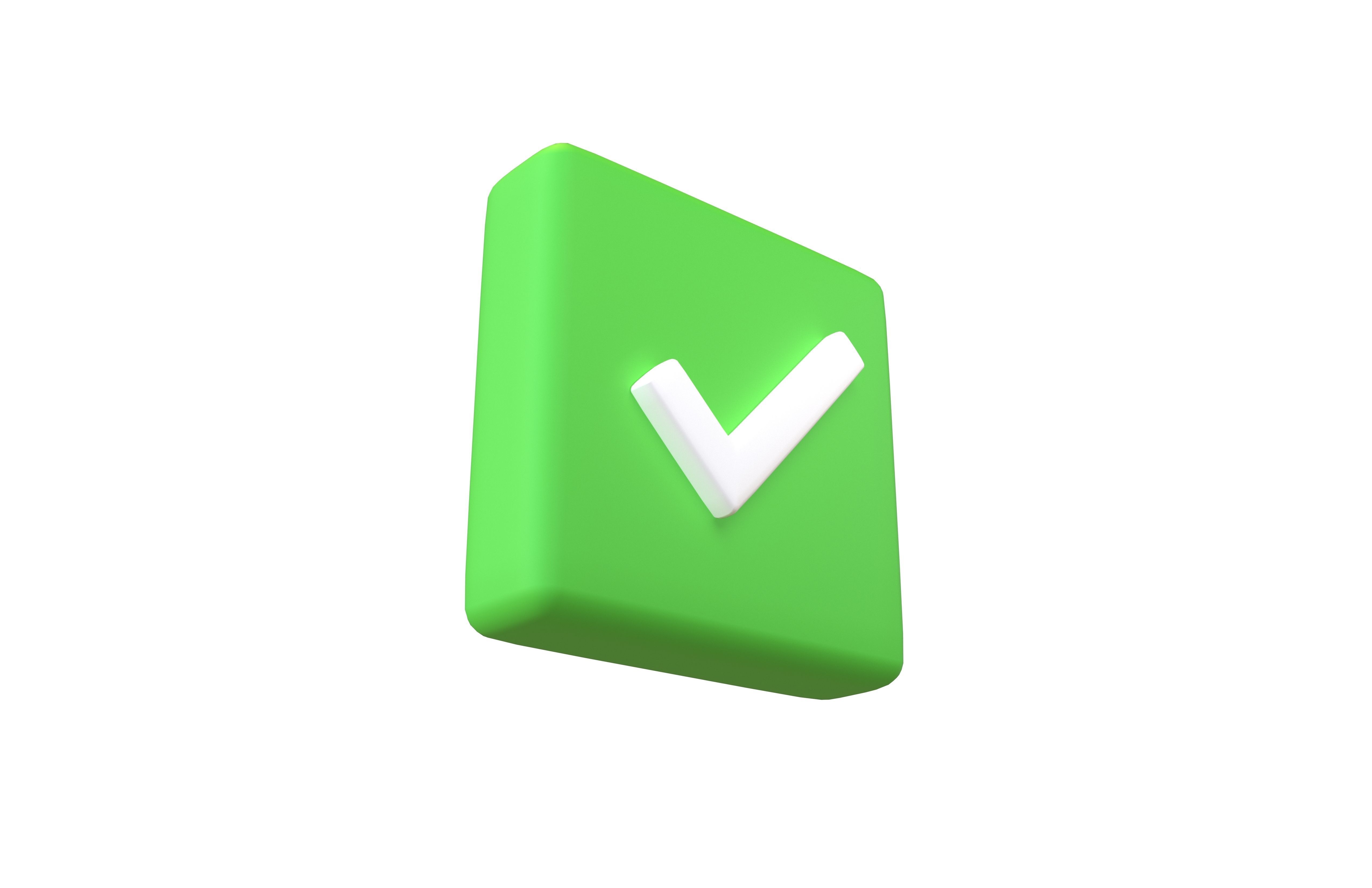 3D model Tick Icon Box V1 001 VR / AR / low-poly | CGTrader