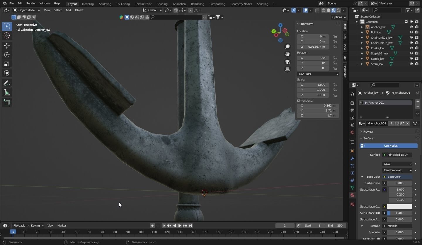 3D model Anchor VR / AR / low-poly | CGTrader