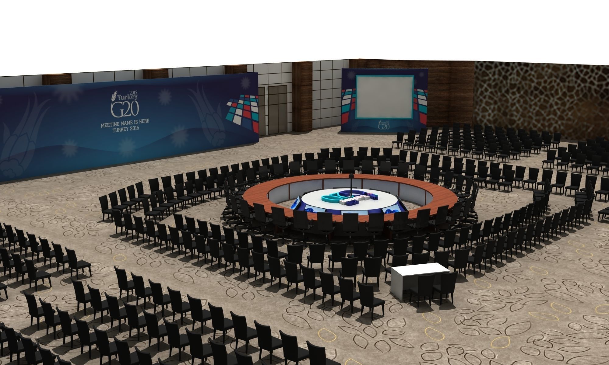 G20 Countries Meeting Stage And Setup 099 3D model | CGTrader