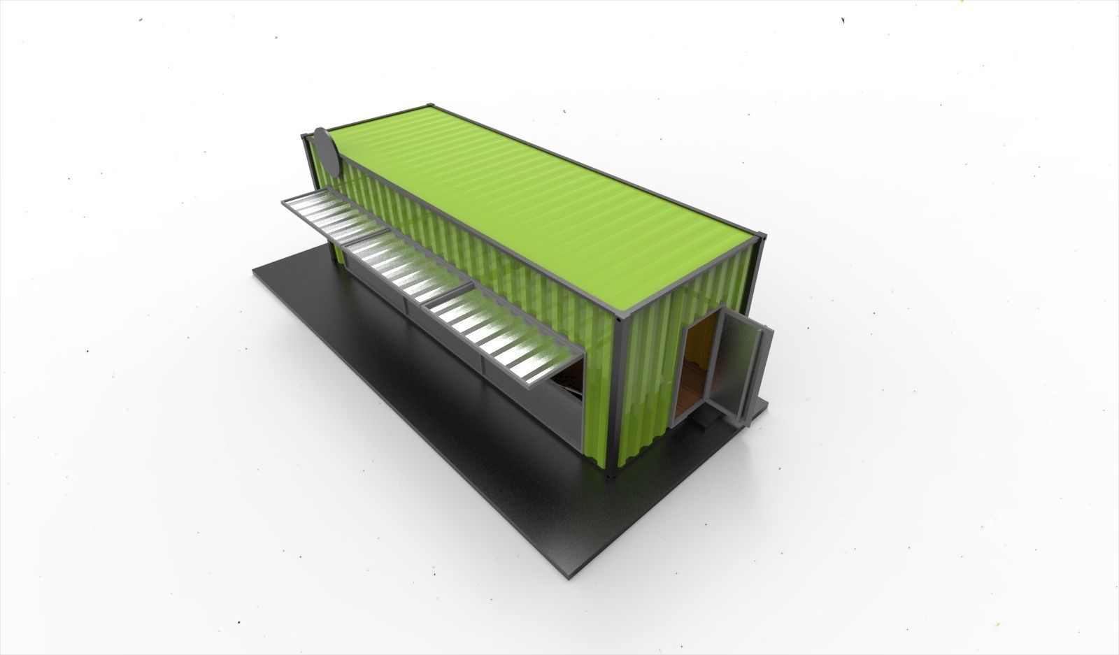 Container booth cafe model 2 3D model | CGTrader
