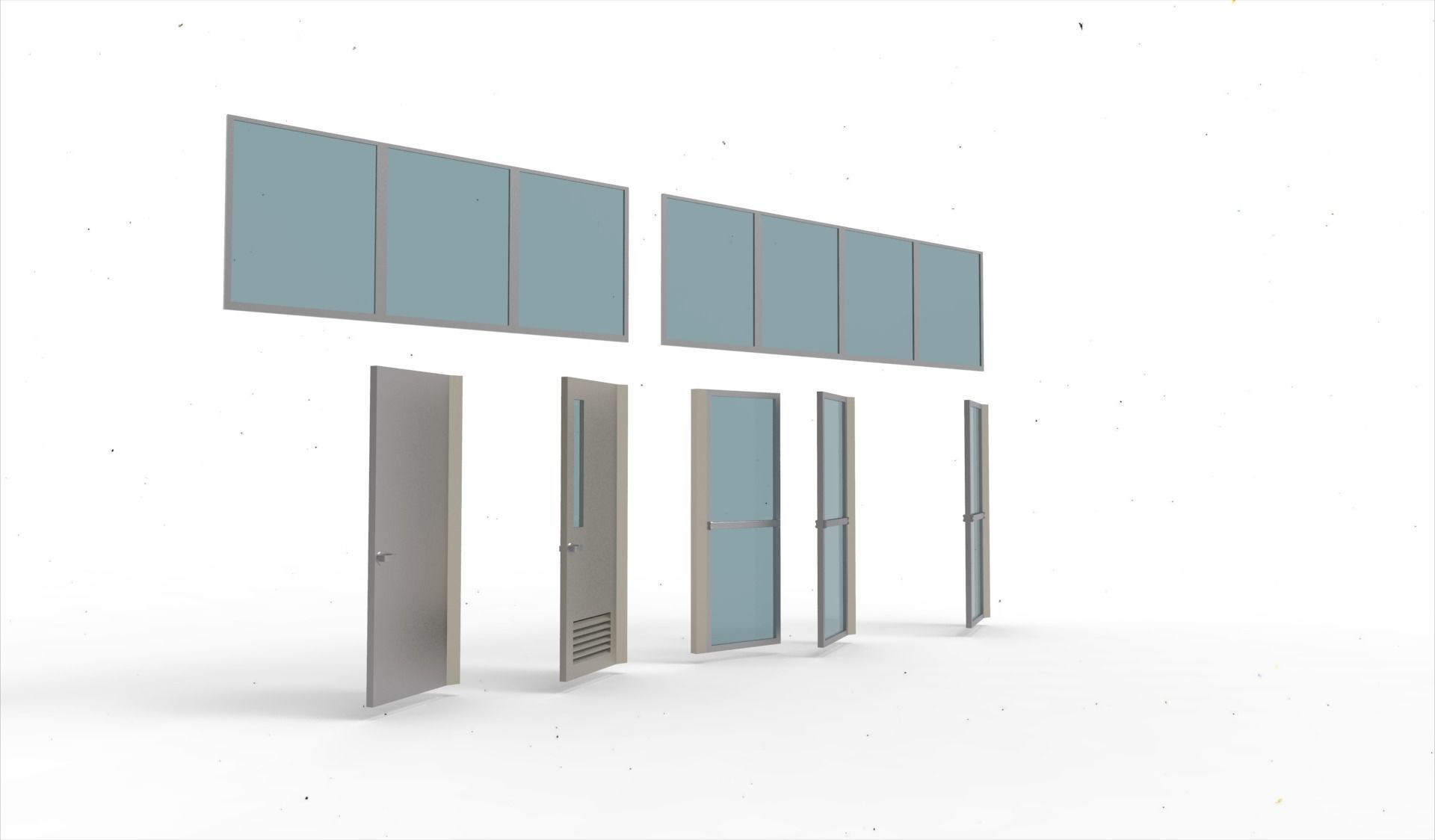 door window glass 5 3D model | CGTrader