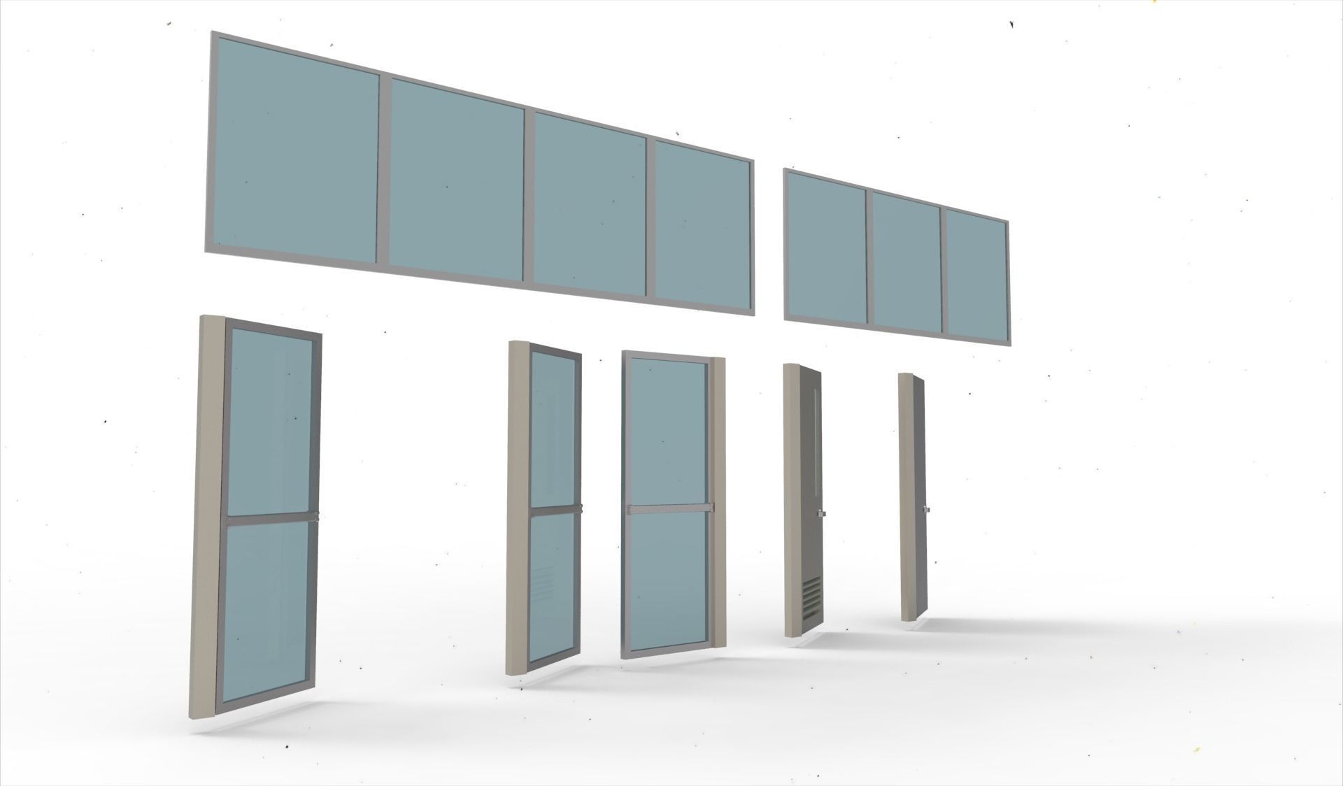 door window glass 5 3D model | CGTrader