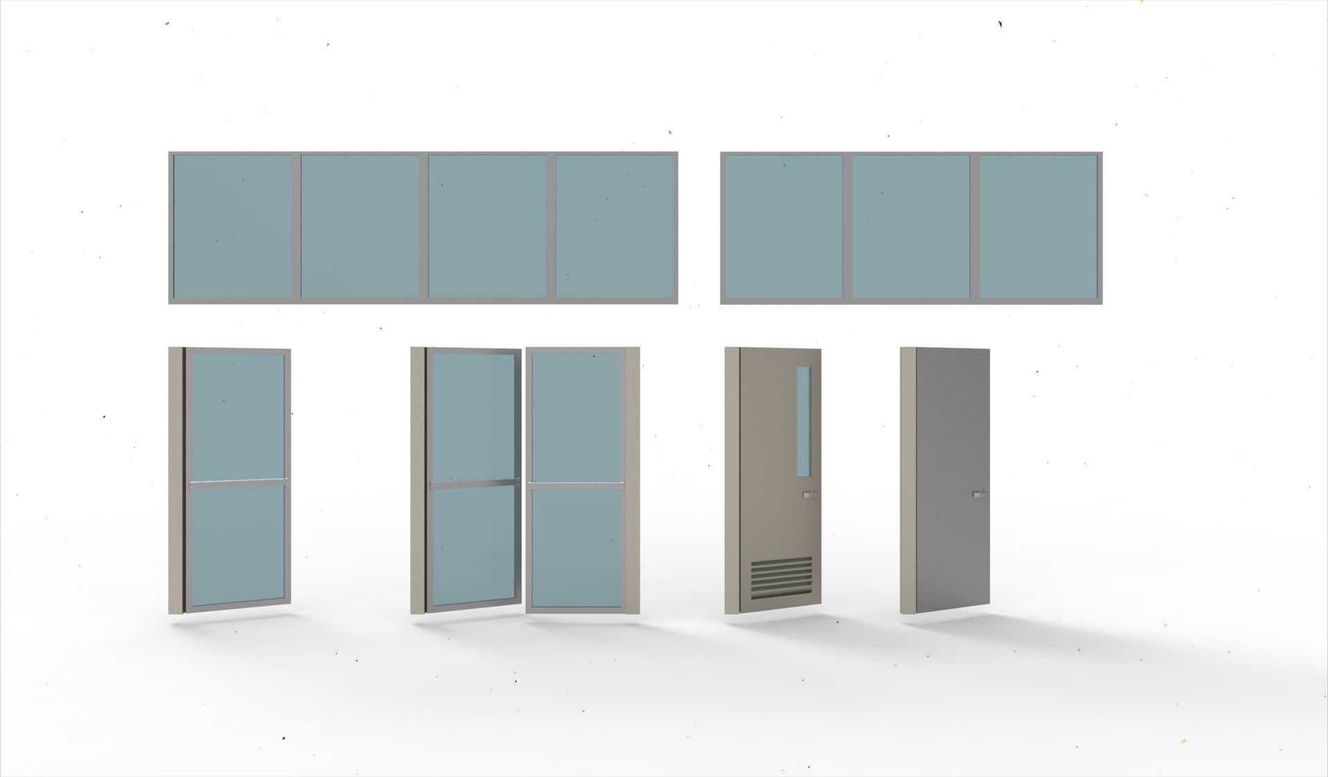 door window glass 5 3D model | CGTrader