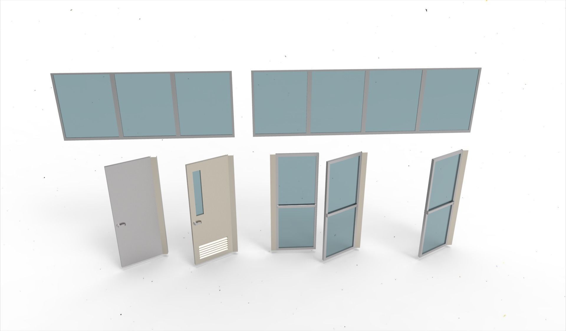 door window glass 5 3D model | CGTrader