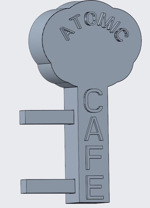 Atomic Cafe Sign 3D model 3D printable | CGTrader