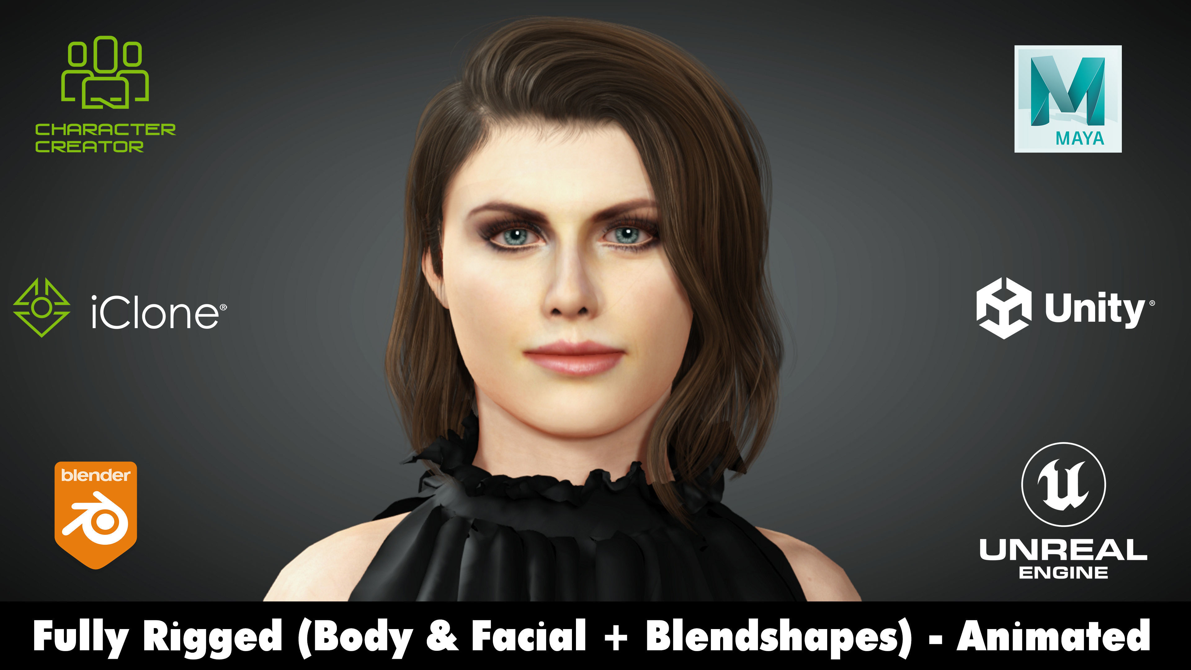 3D model Alexandra Daddario Rigged Animated 2500 Free Animation ...