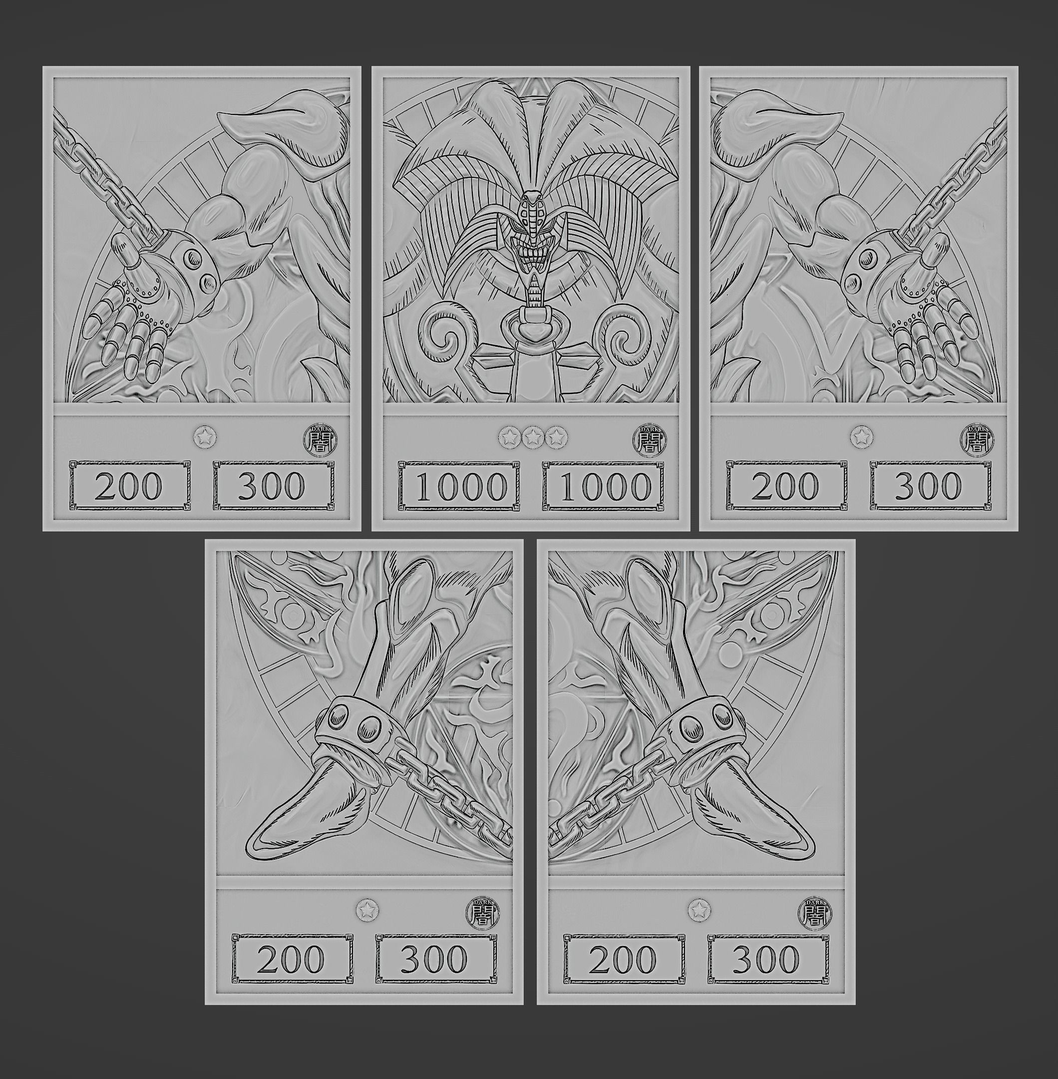 Exodia the forbidden one all parts - anime version - yugioh 3D model 3D ...