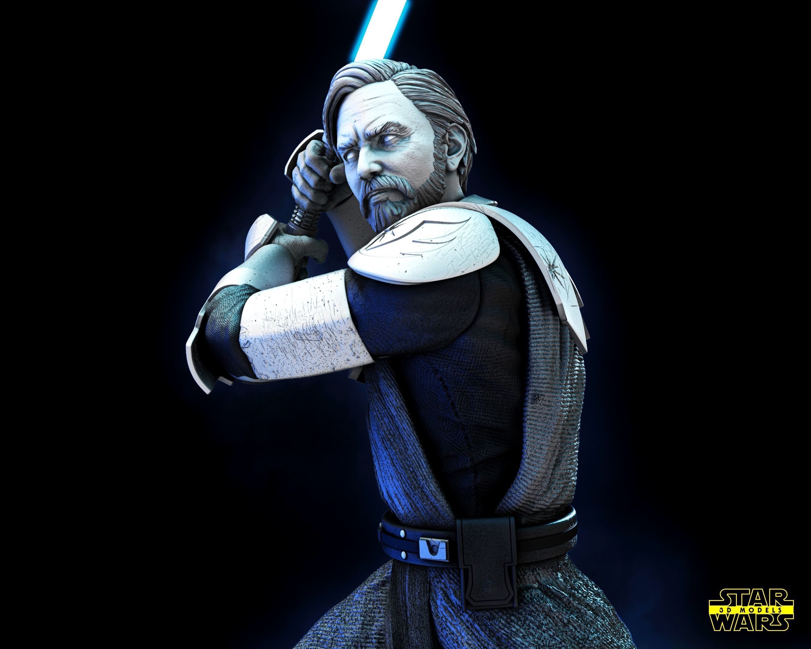 Obi Wan Kenobi Clone Wars Sculpture Star Wars 3D Models 3D model 3D ...