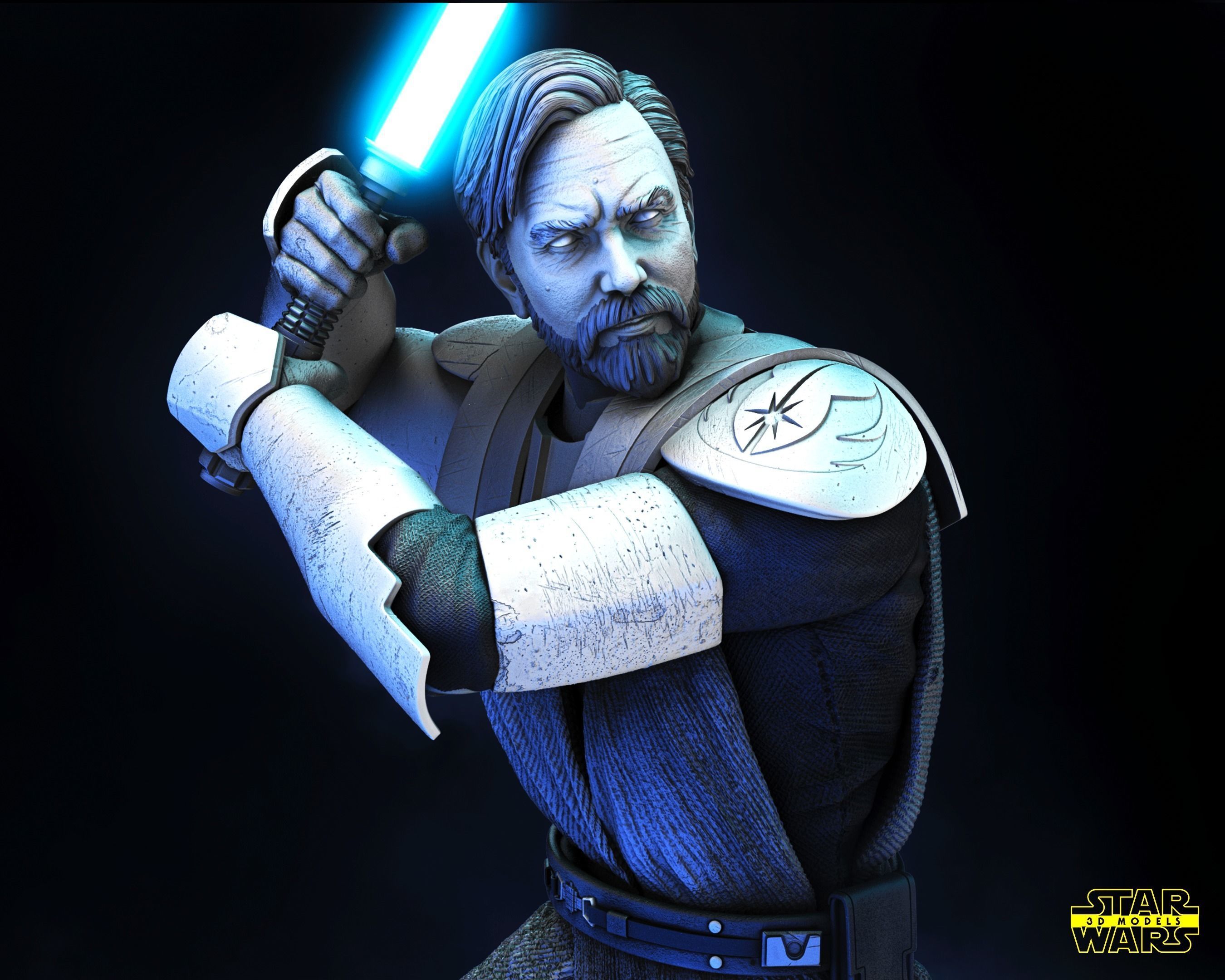 Obi Wan Kenobi Clone Wars Sculpture Star Wars 3D Models 3D model 3D ...