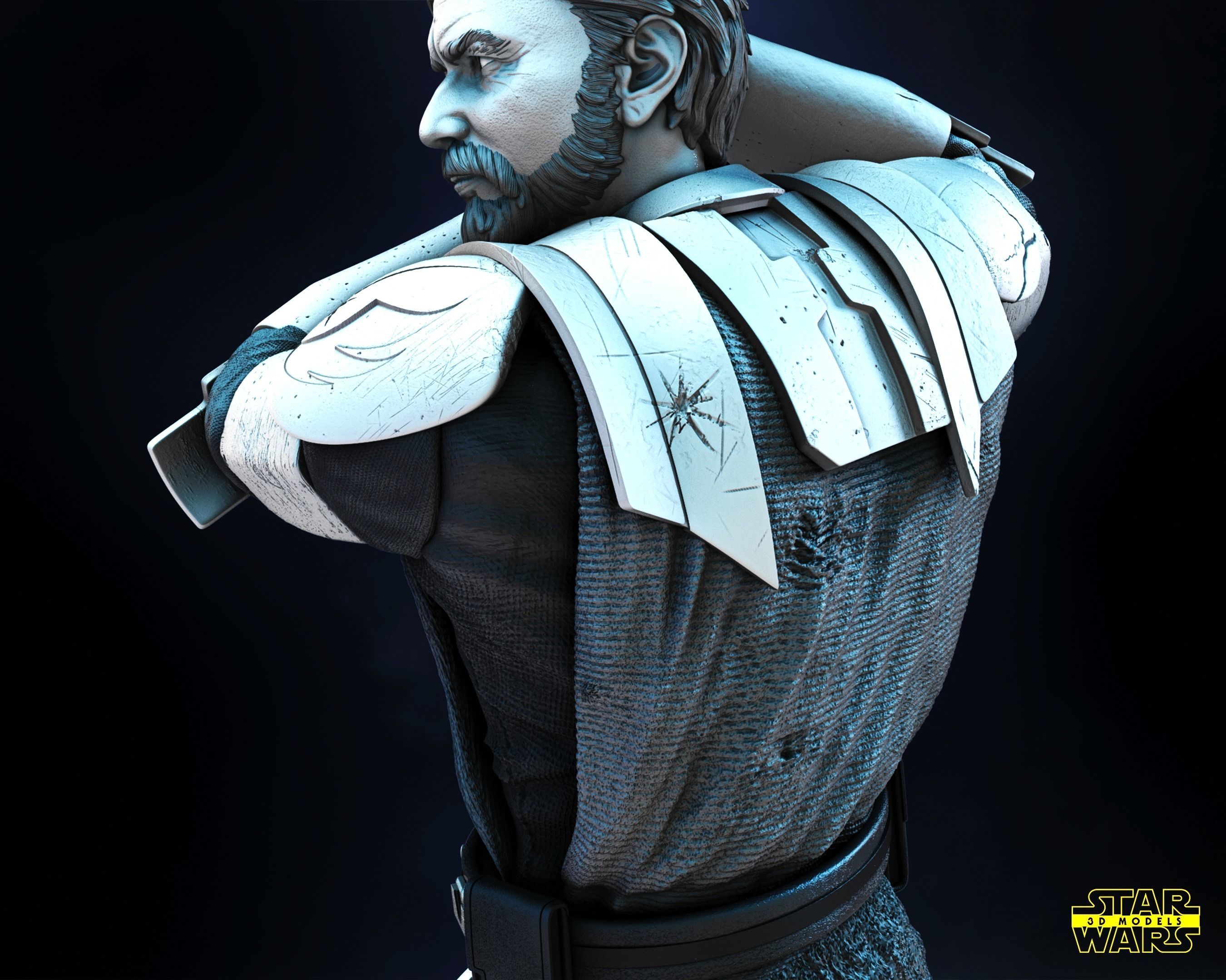 Obi Wan Kenobi Clone Wars Sculpture Star Wars 3D Models 3D model 3D ...