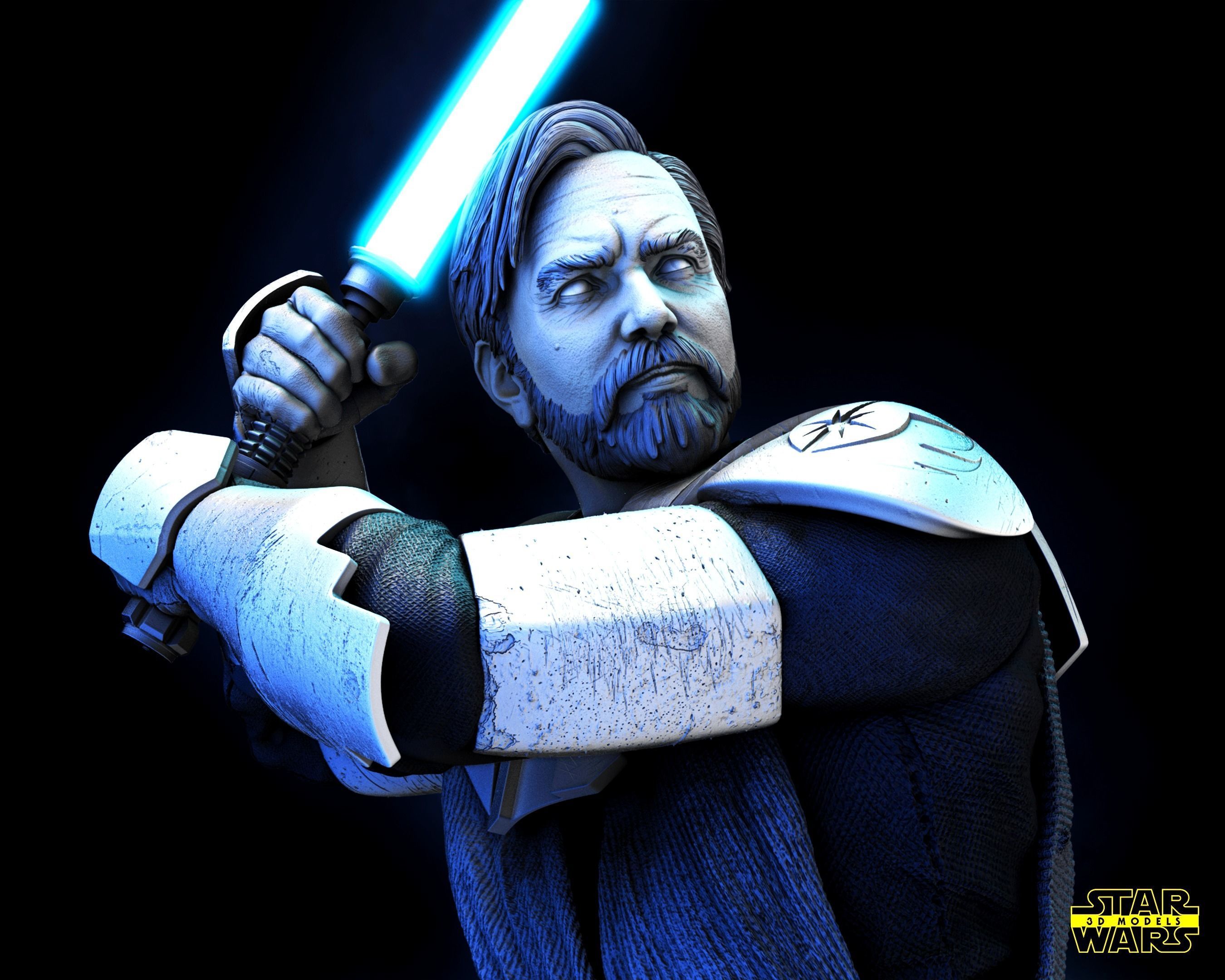 Obi Wan Kenobi Clone Wars Sculpture Star Wars 3D Models 3D model 3D ...