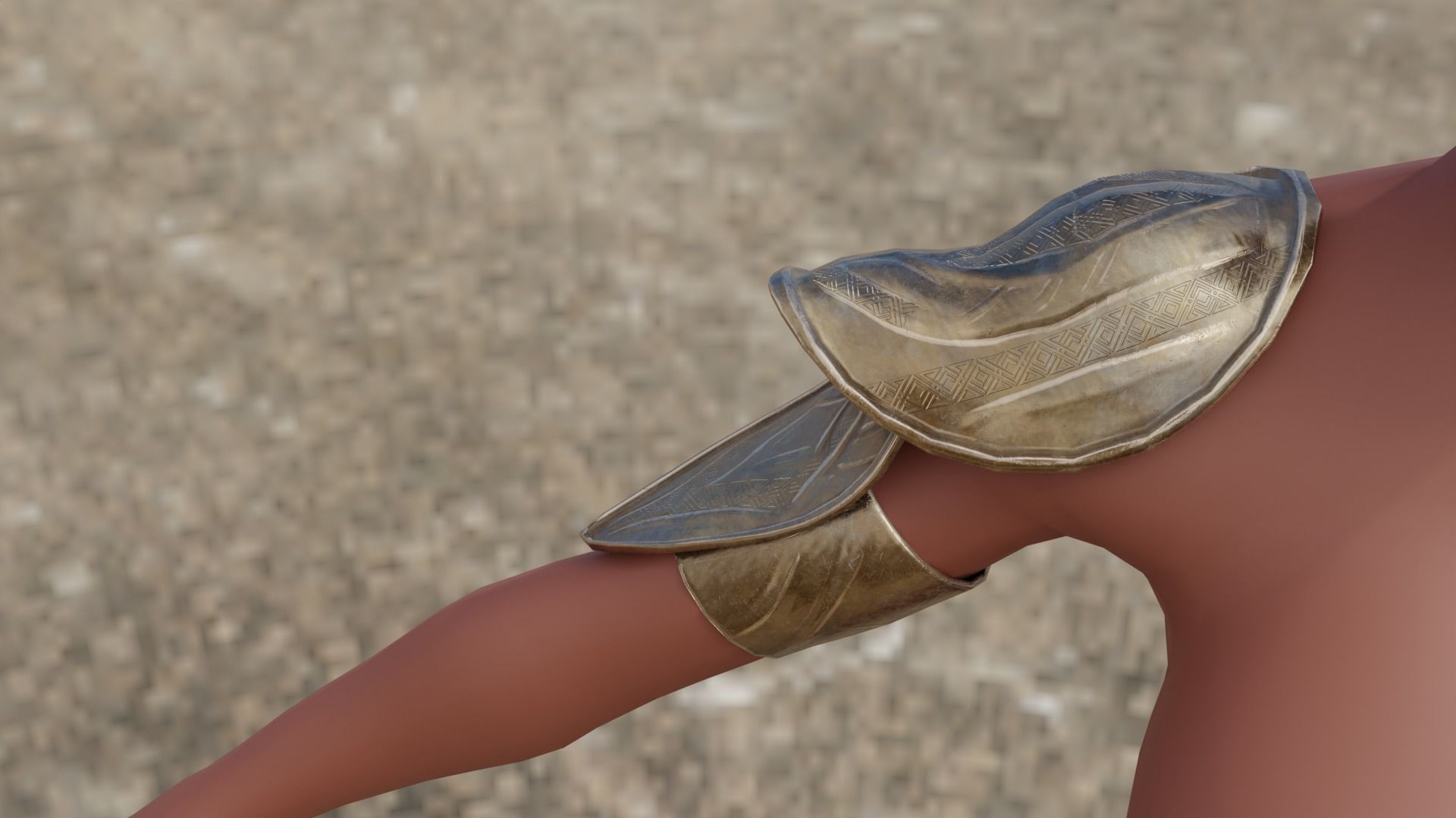 3D model Shoulder golden armor gazukull for film and game female armor ...