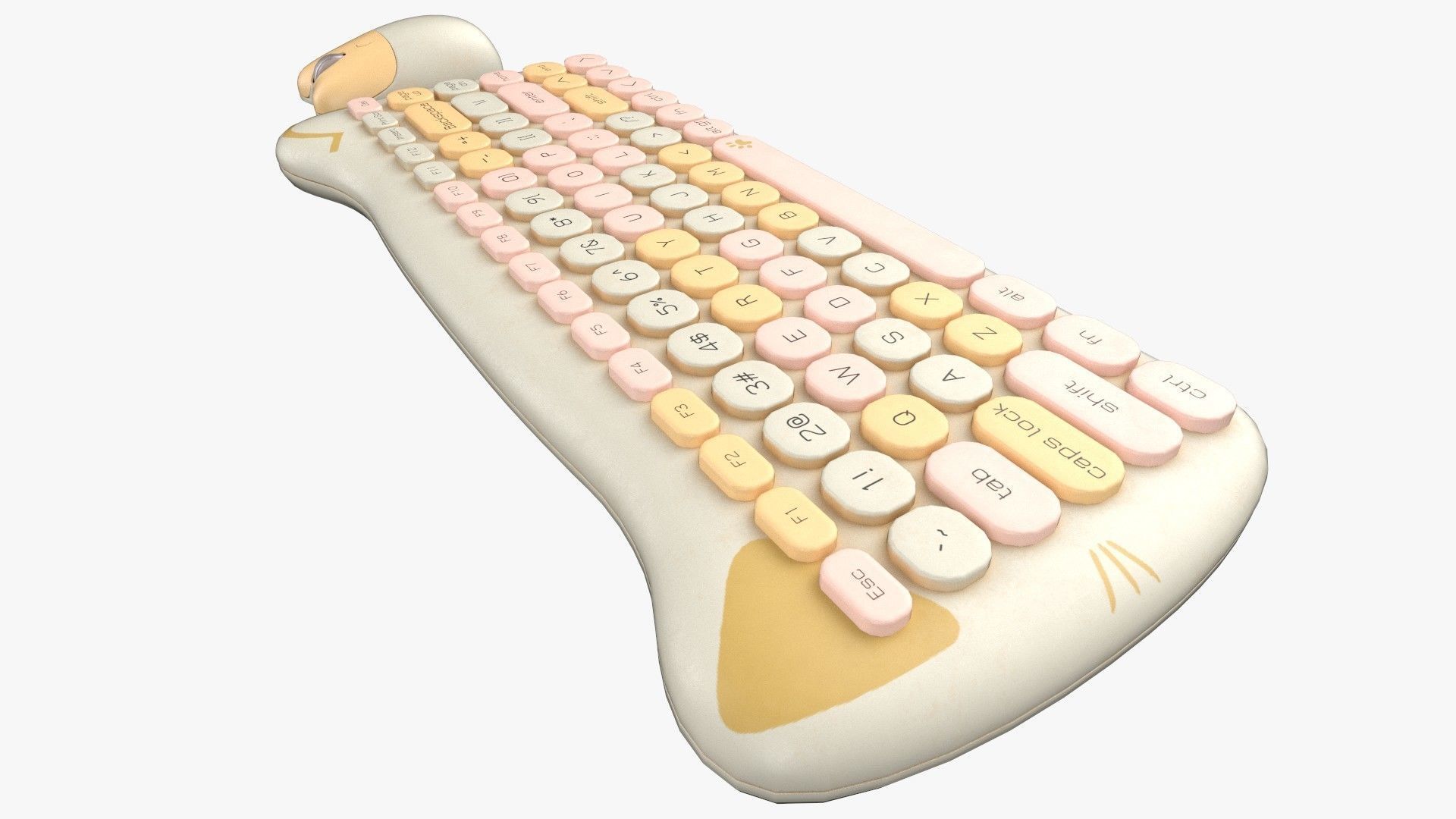 Wireless Keyboard Mouse Set Yellow Tones Version 3D model | CGTrader