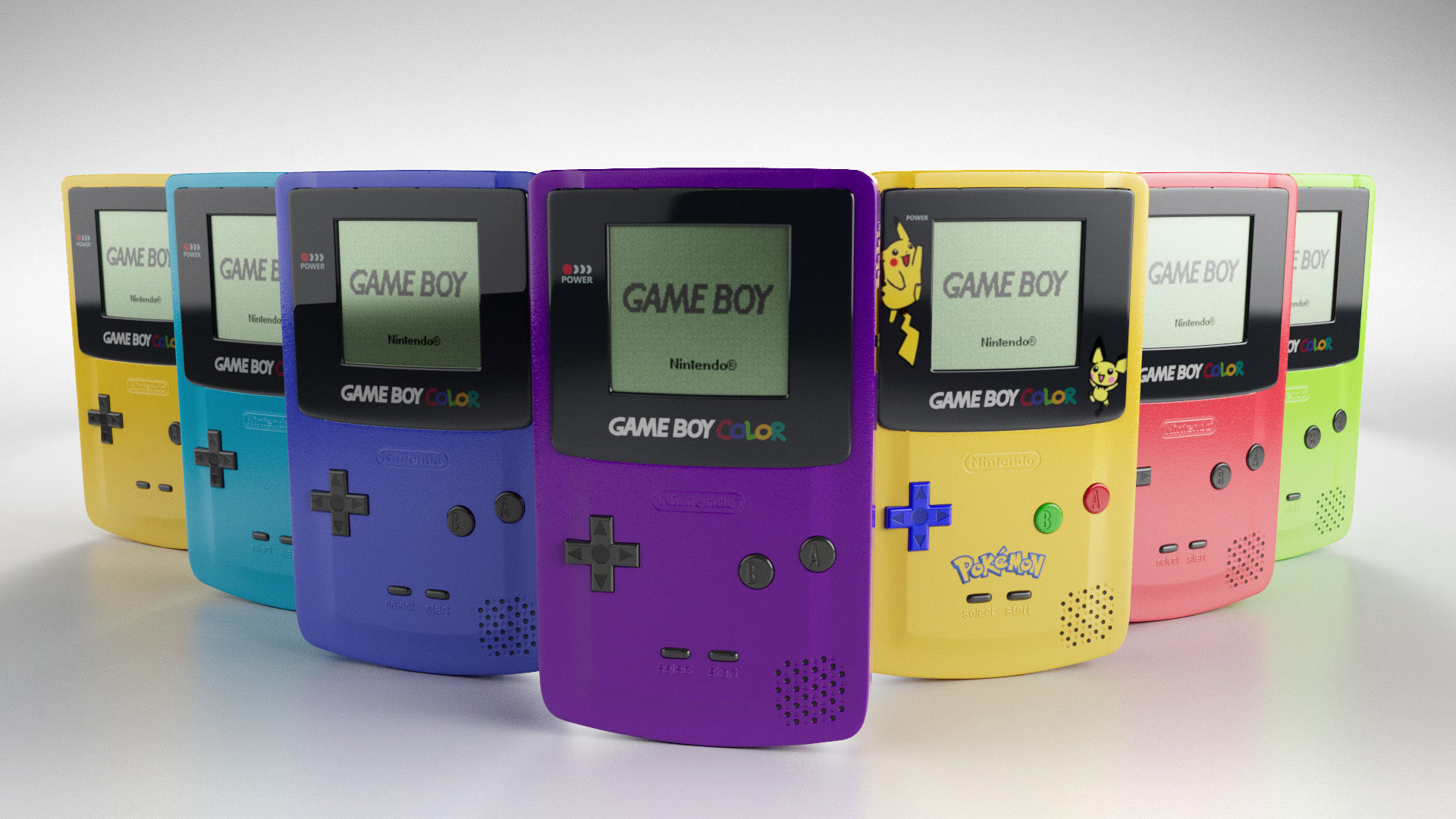 Nintendo Gameboy 6 colors and one collector 3D model | CGTrader