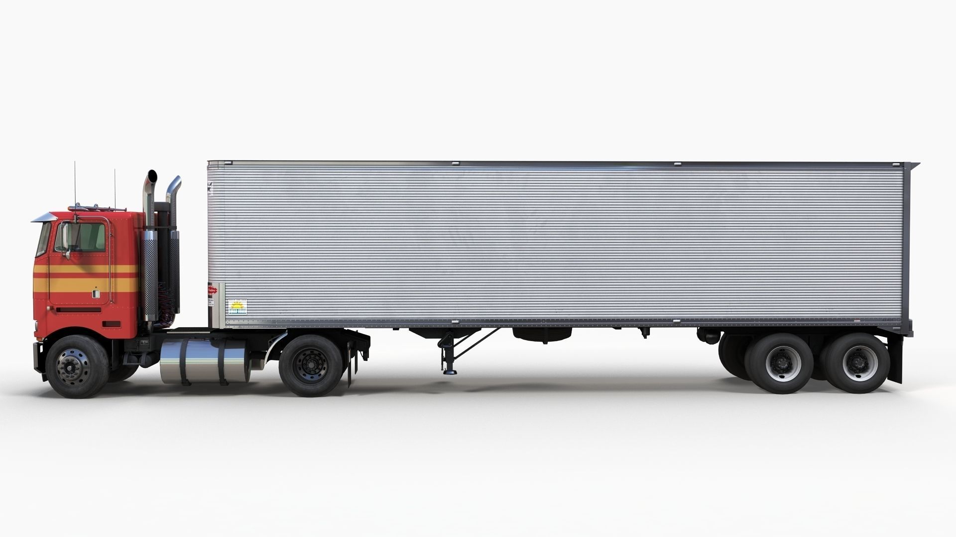 3D model Peterbilt 362 daycab dryvan VR / AR / low-poly | CGTrader