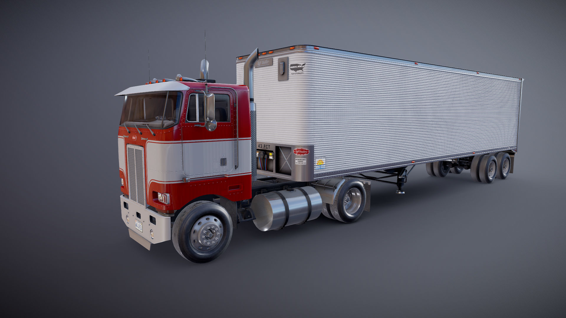 3D model Peterbilt 362 daycab dryvan VR / AR / low-poly | CGTrader