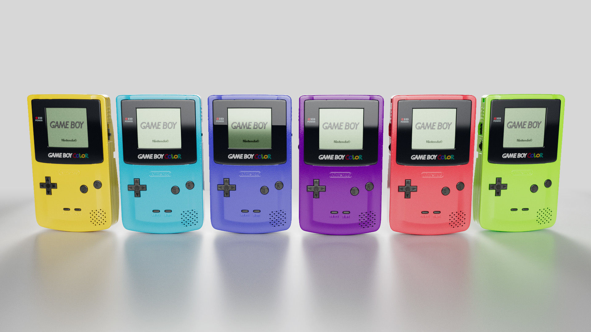 Nintendo Gameboy Color 6 colors 3D model | CGTrader