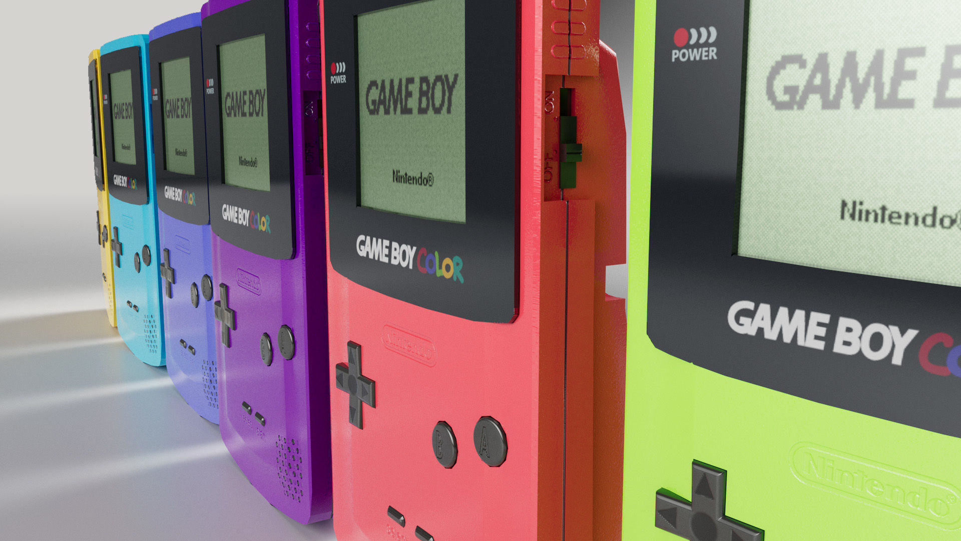 Nintendo Gameboy Color 6 colors 3D model | CGTrader