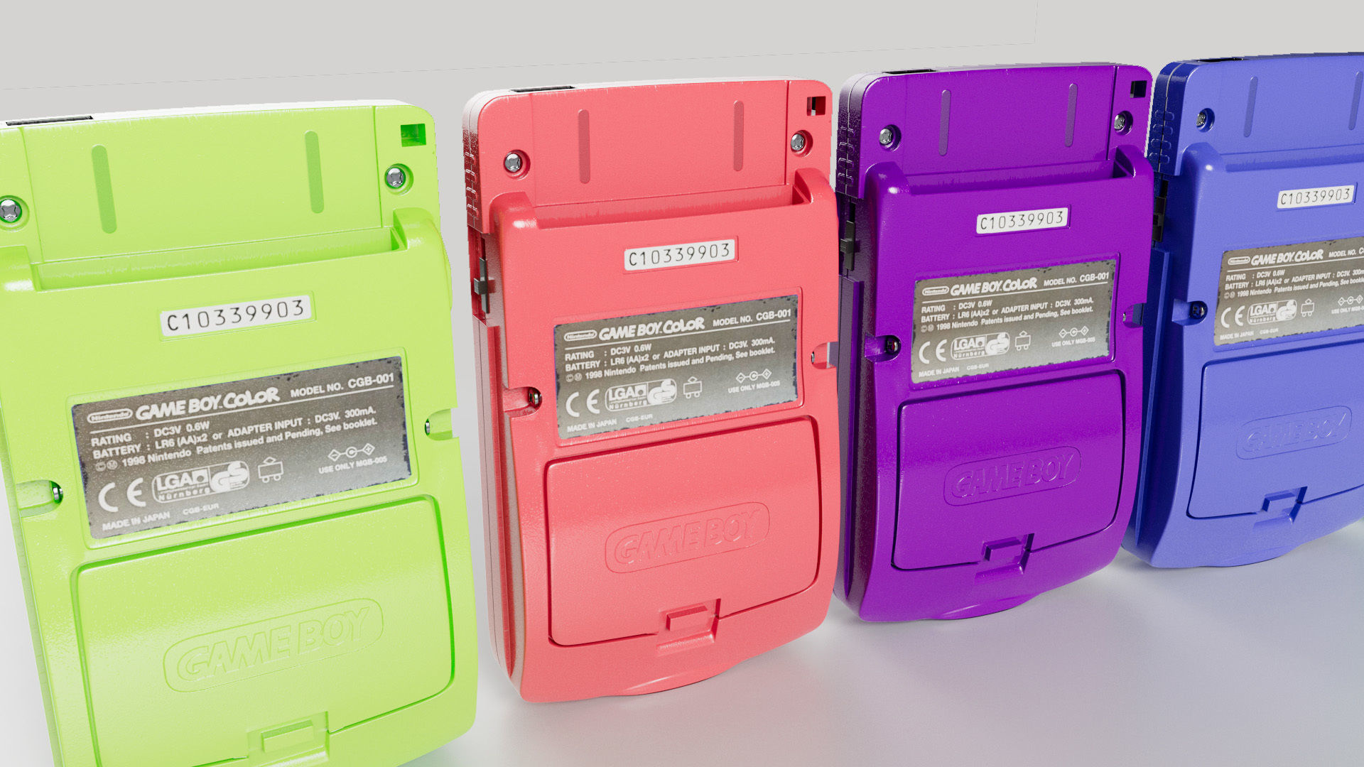 Nintendo Gameboy Color 6 colors 3D model | CGTrader