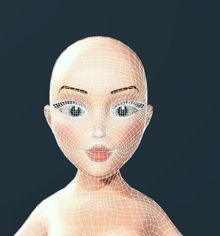 3D model Cartoony Girl Rigged Animated 2500 Free Animation Tutorial VR ...