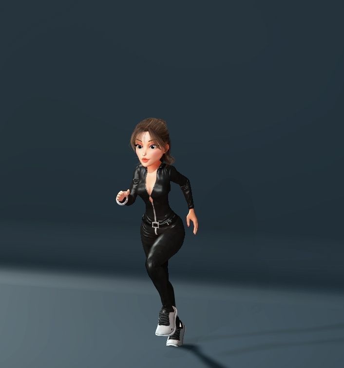 3D model Cartoony Girl Rigged Animated 2500 Free Animation Tutorial VR ...