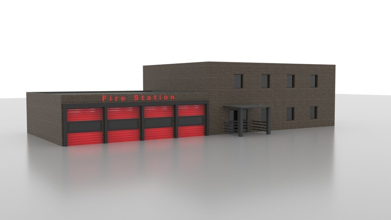 3D model City Fire Station 1 VR / AR / low-poly | CGTrader