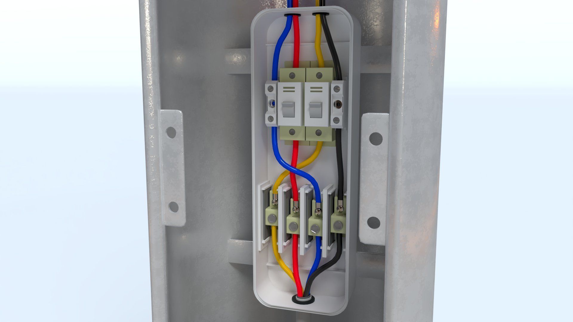 3D model Street Light - lamppost with internal electrics and wiring VR / AR / low-poly | CGTrader