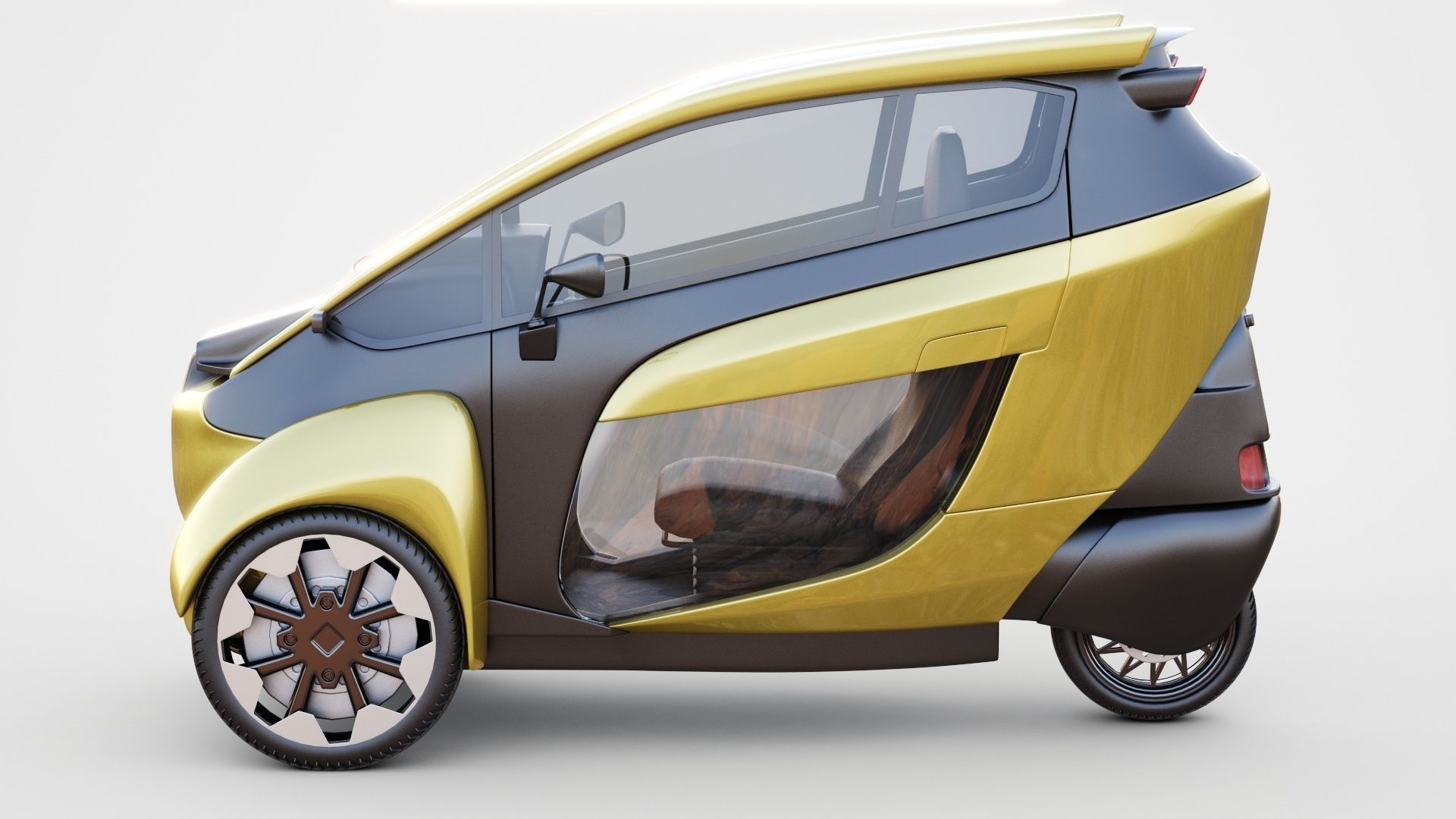 Concept 3 wheel electric vehicle 3D model | CGTrader
