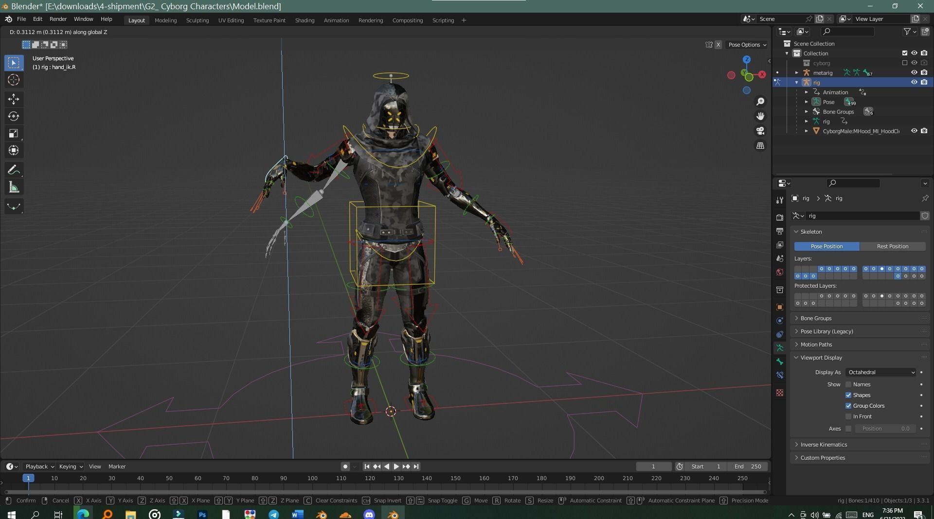 3D model Fully rigged low poly cyborg VR / AR / low-poly | CGTrader