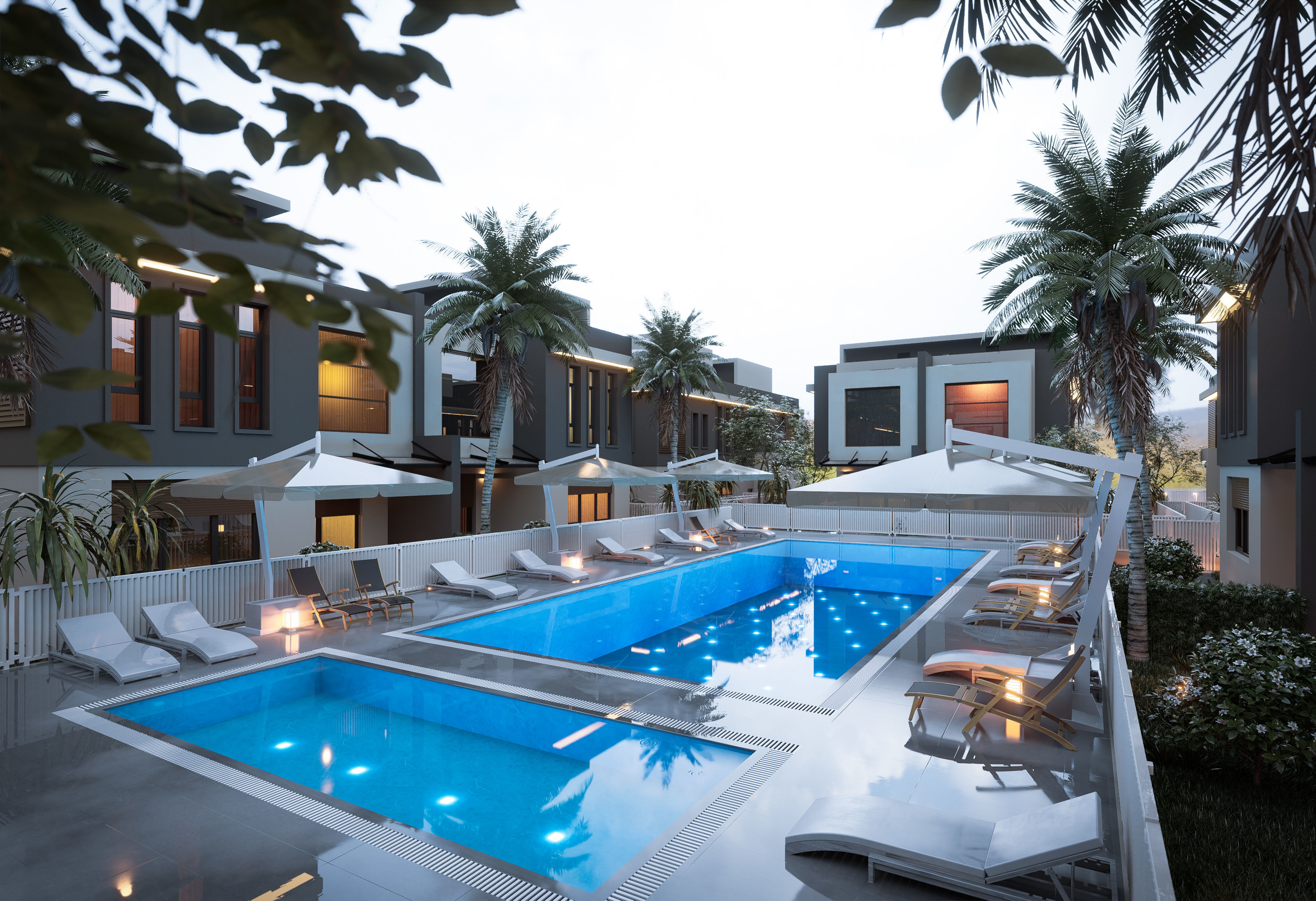 8 block villa project 3D model | CGTrader