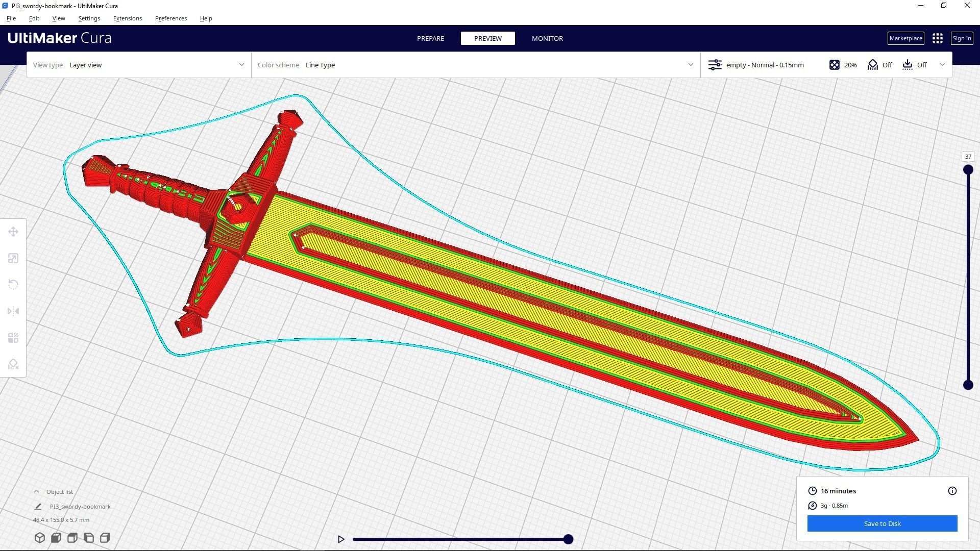 Swordy Bookmark for 3D Print 3D model 3D printable | CGTrader