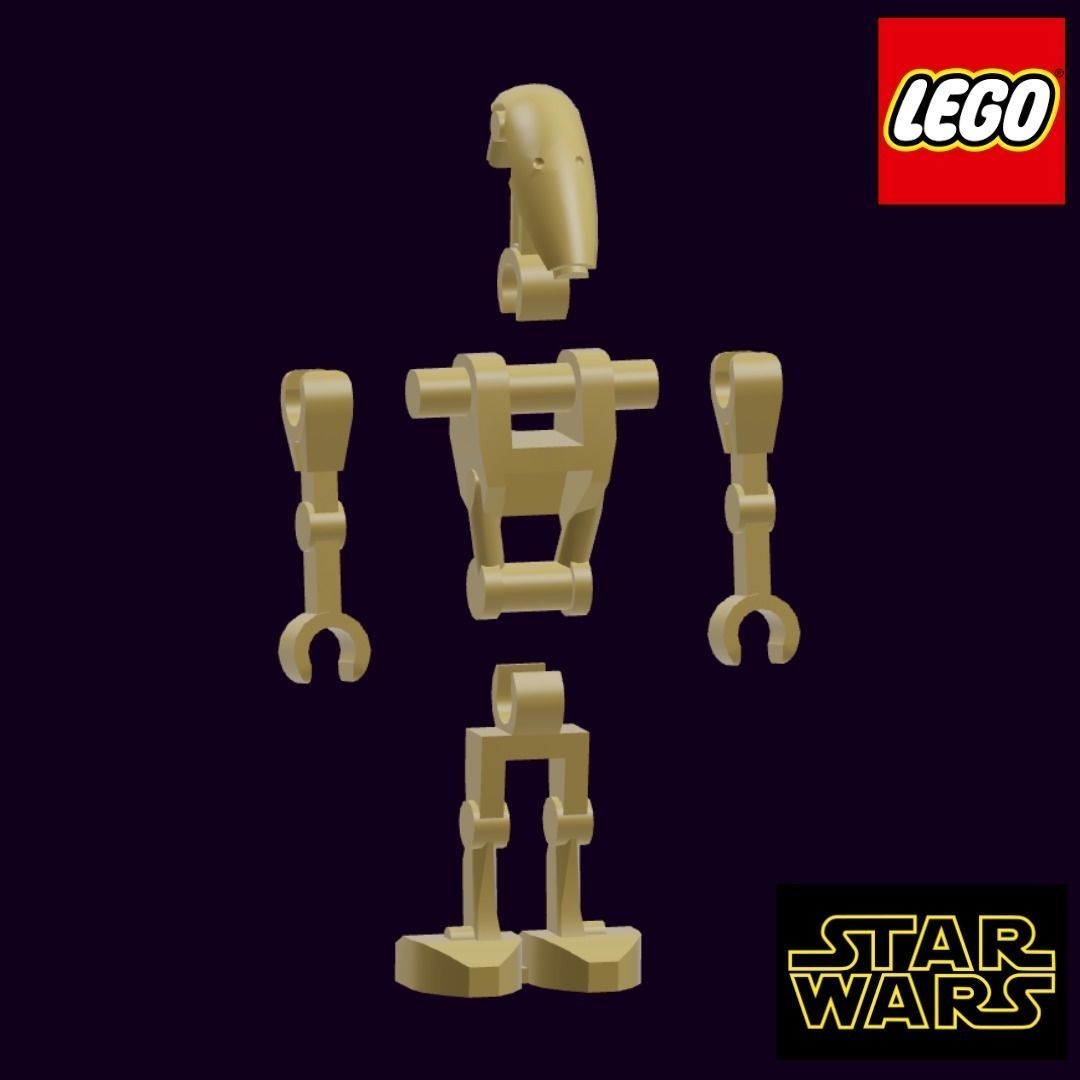 Lego minifigure Battle Droid 3D model 3D printable | CGTrader