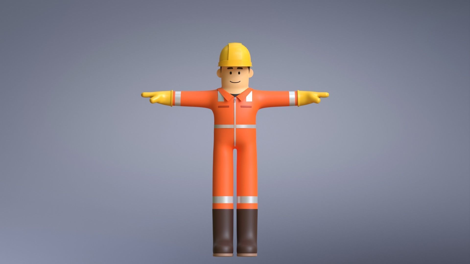 Minimal Construction Worker 3D model rigged | CGTrader