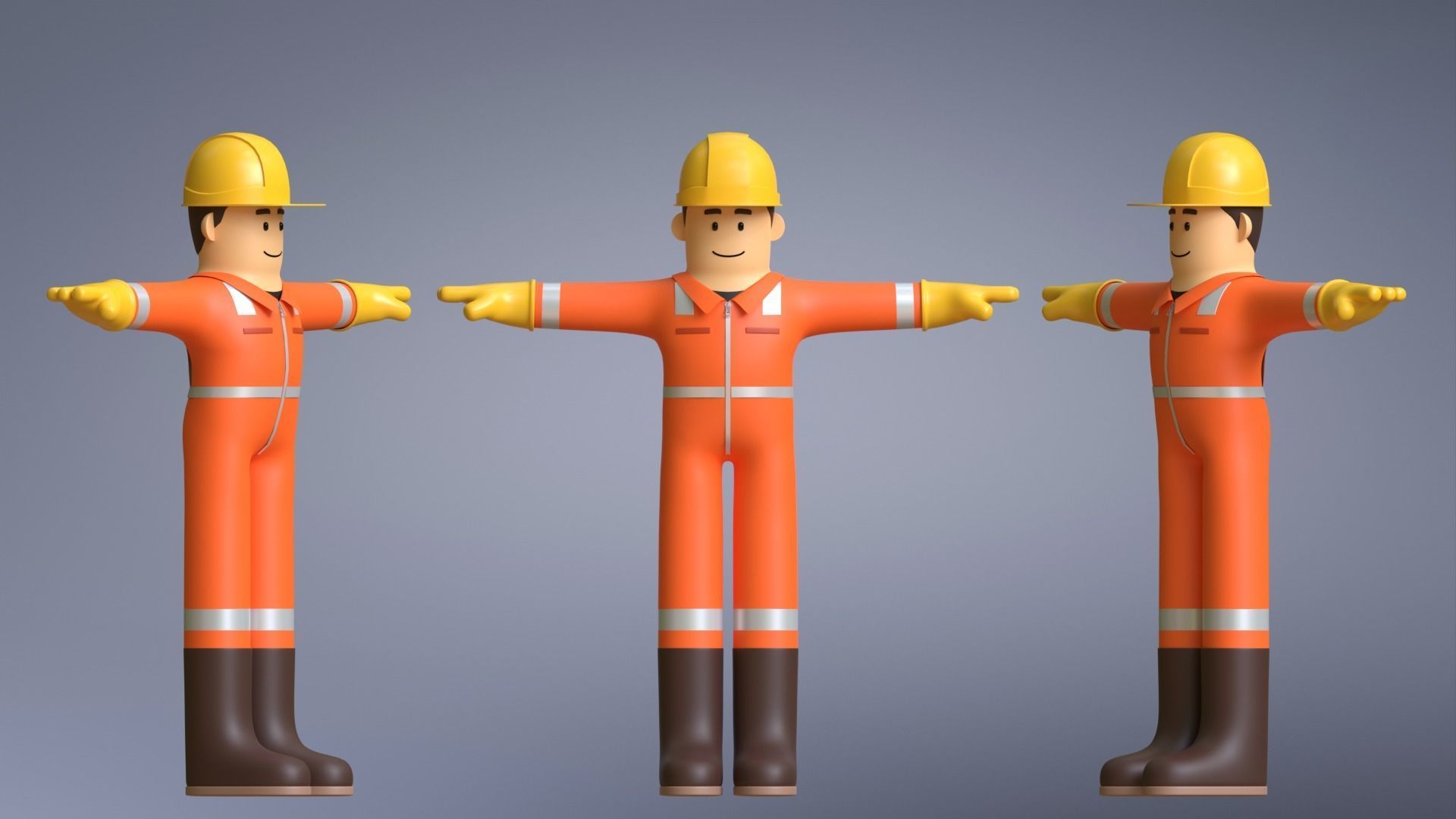 Minimal Construction Worker 3D model rigged | CGTrader