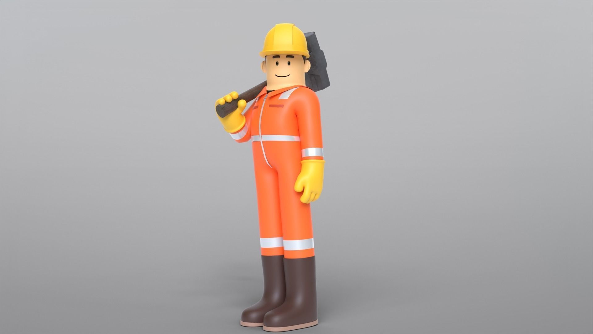 Minimal Construction Worker 3D model rigged | CGTrader