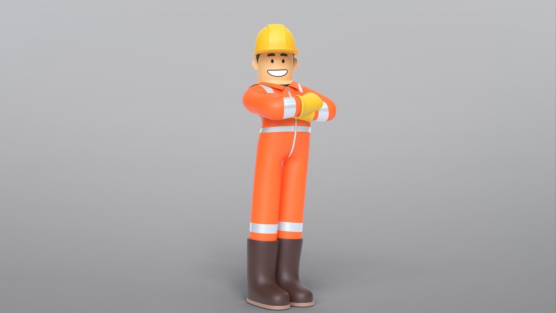 Minimal Construction Worker 3D model rigged | CGTrader