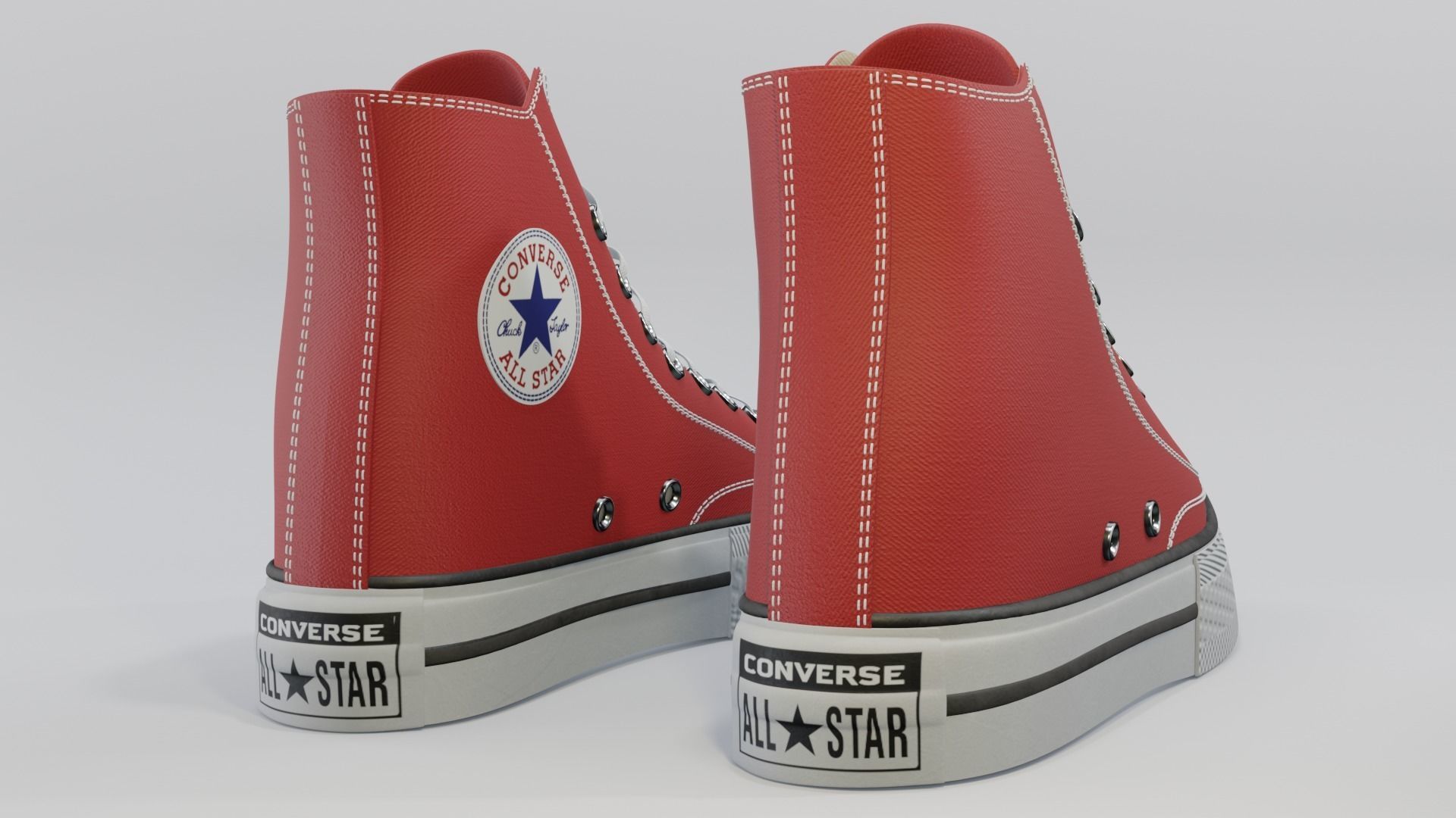 Basketball Leather Shoes Converse All Star Red 3D model | CGTrader
