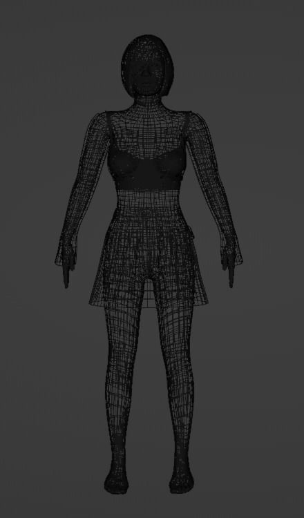3d Model E Girl Outfit 3 Vr Ar Low Poly Cgtrader