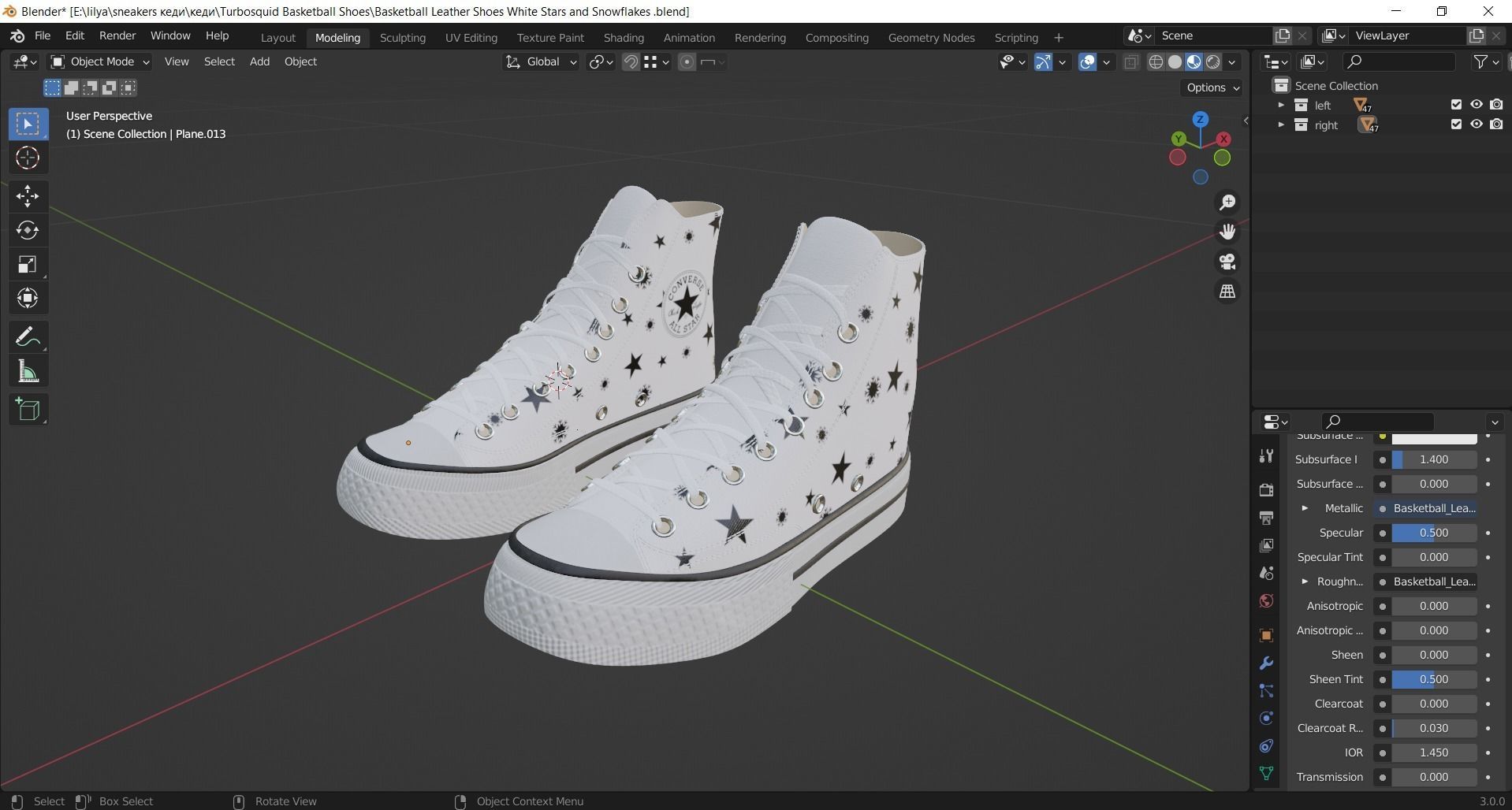 Basketball Leather Shoes Converse All Star White Star Snowflakes 3D ...