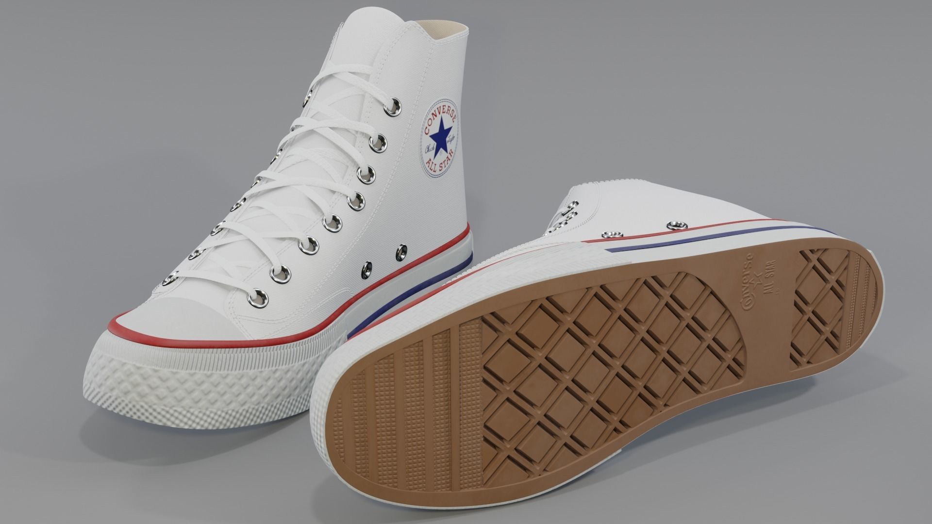 Basketball Leather Shoes Converse All Star White 3D model | CGTrader