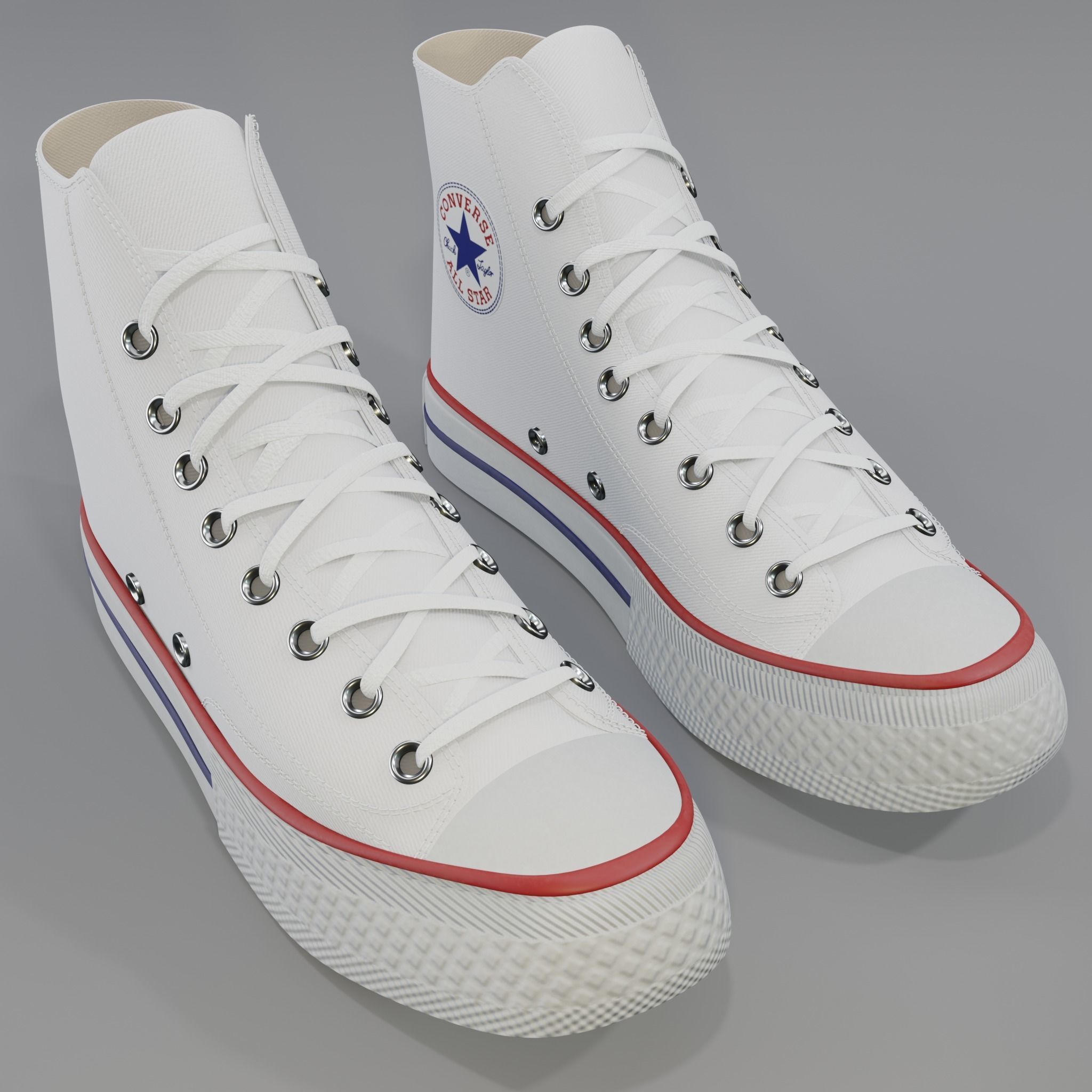 Basketball Leather Shoes Converse All Star White 3D model | CGTrader