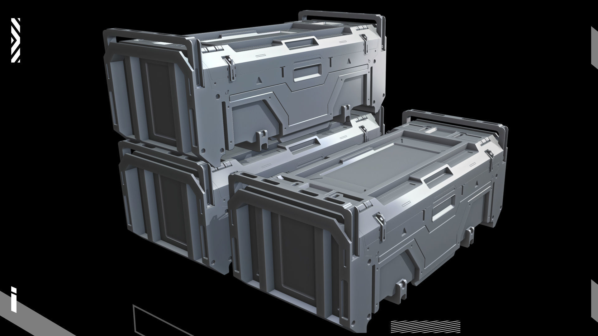 Sci Fi Crate Pack 3D model | CGTrader