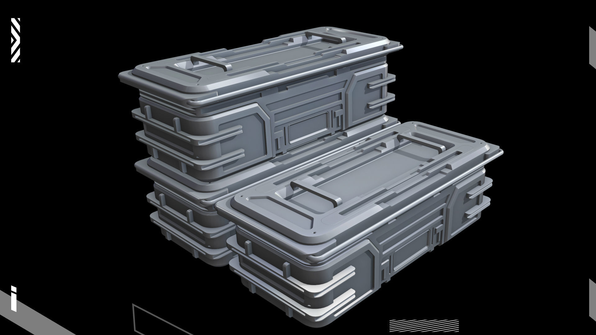 Sci Fi Crate Pack 3D model | CGTrader