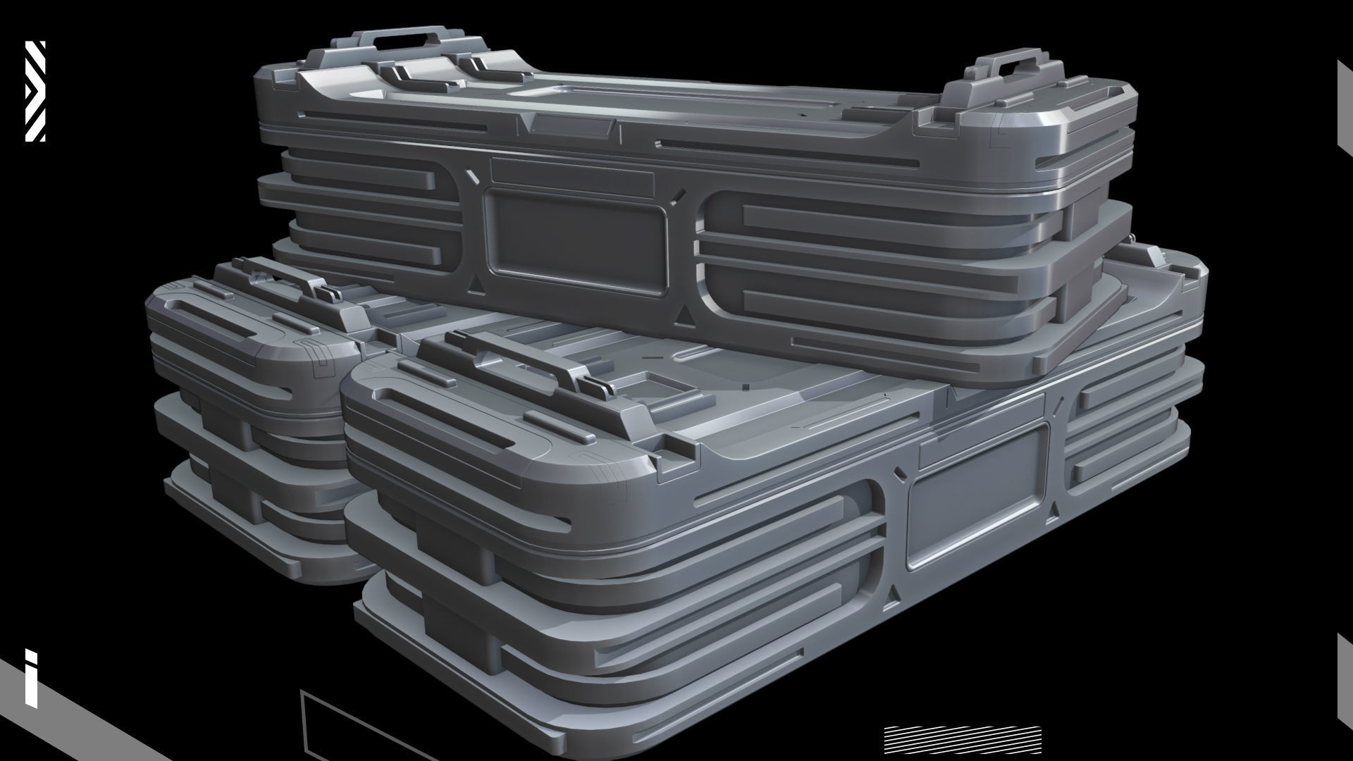 Sci Fi Crate Pack 3D model | CGTrader