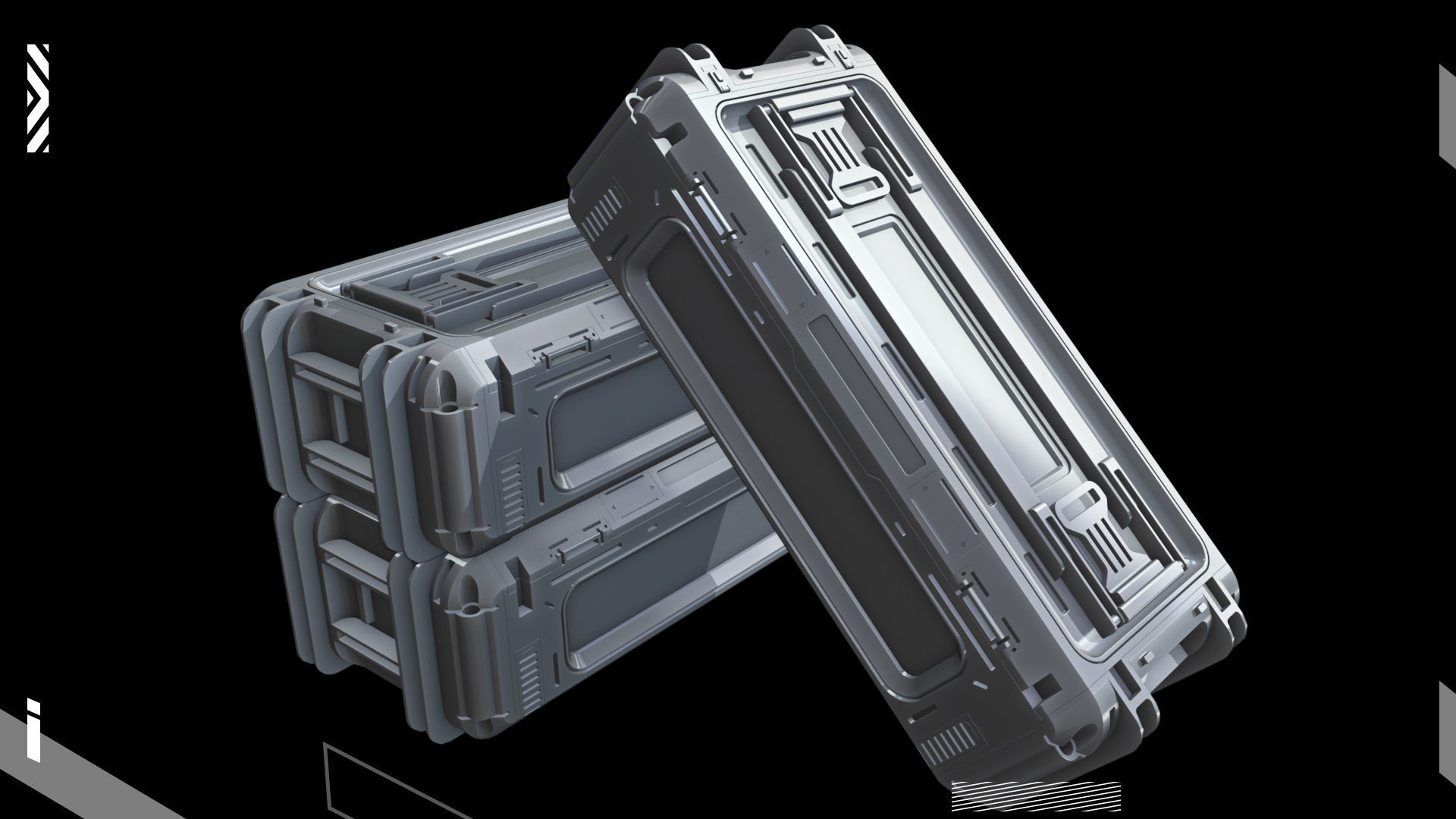 Sci Fi Crate Pack 3D model | CGTrader