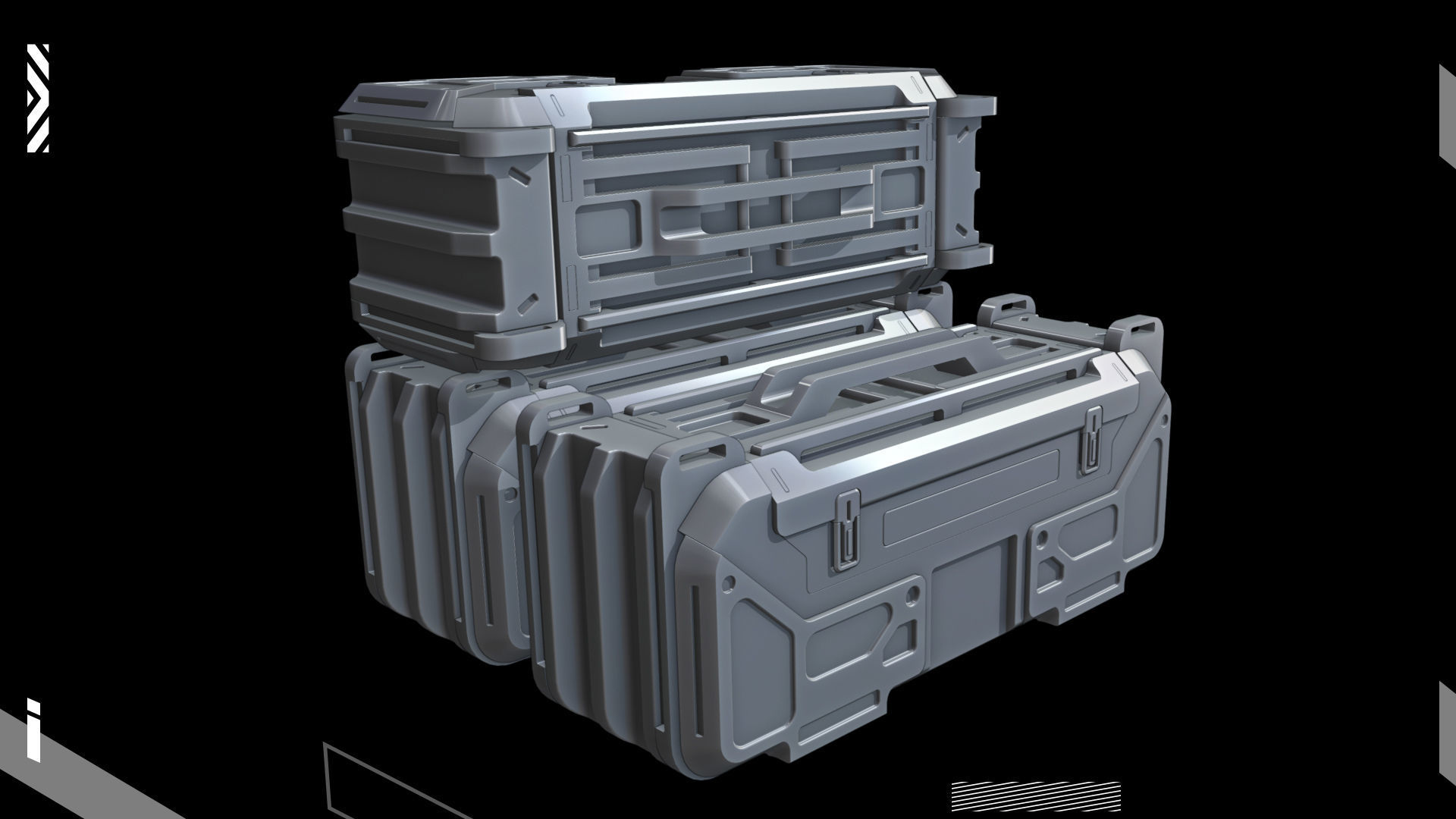 Sci Fi Crate Pack 3D model | CGTrader