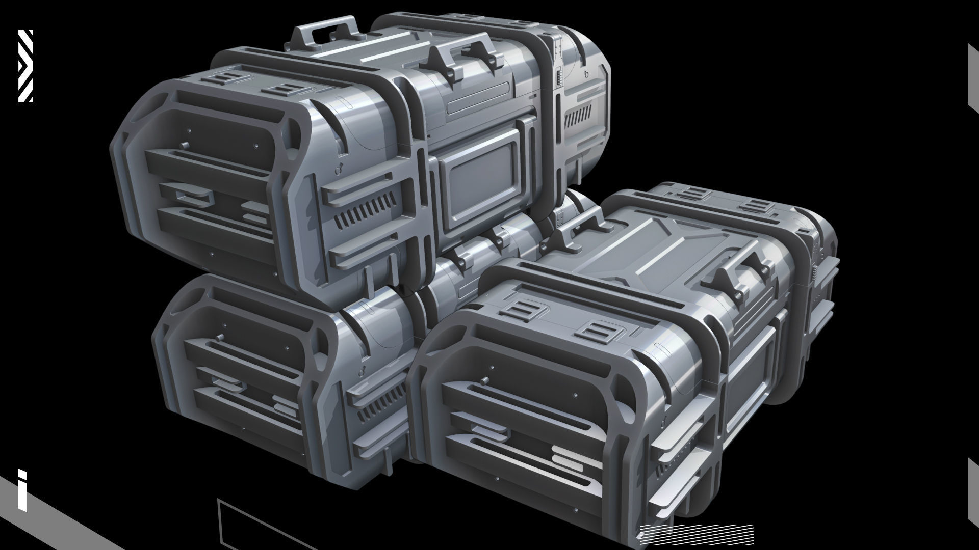 Sci Fi Crate Pack 3D model | CGTrader