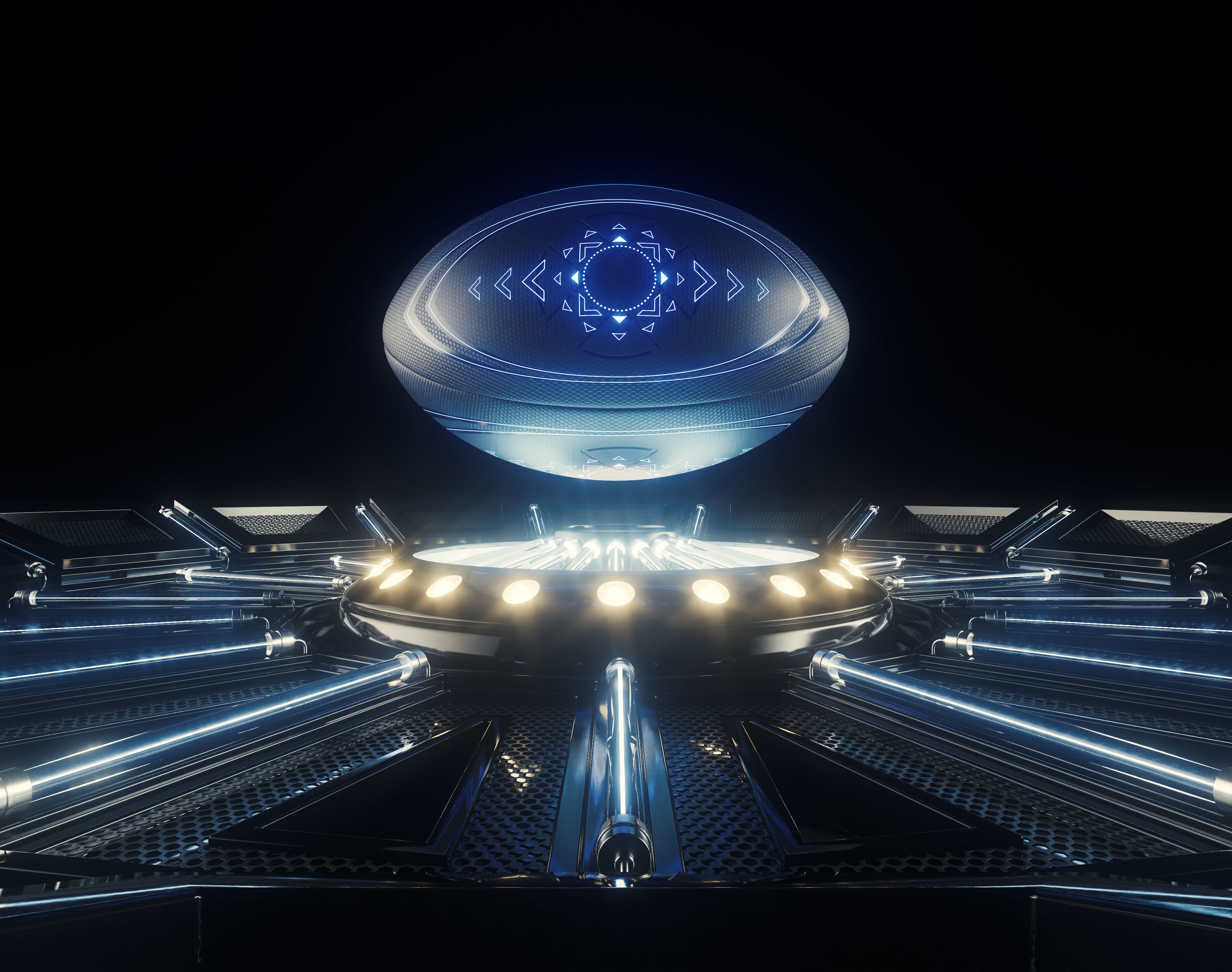 Futuristic Rugby Ball and Stage 3D model | CGTrader